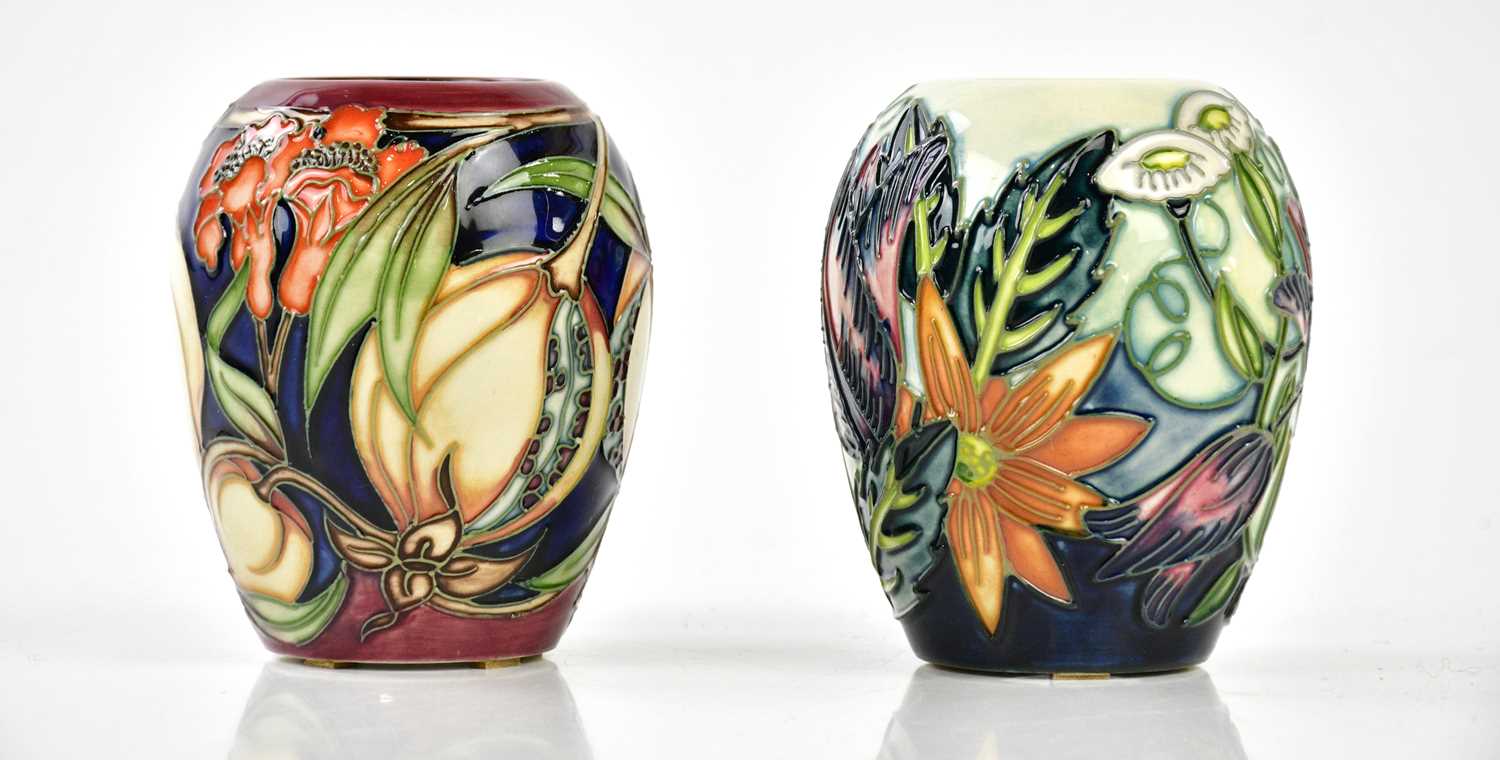 Lot 140 - MOORCROFT; a small ovoid form vase in the