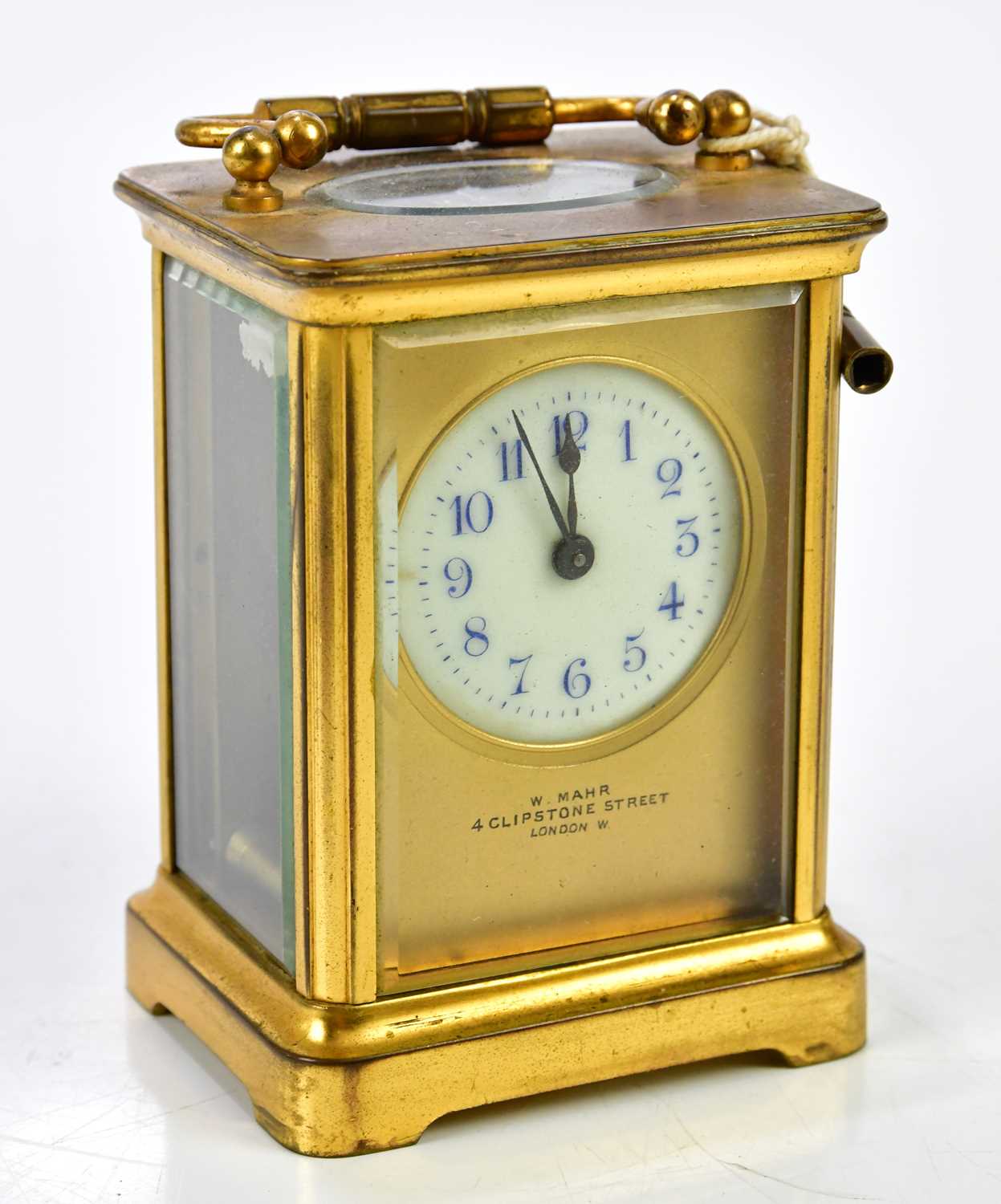 Lot 2323 - W. MAHR; an eight day carriage clock, the
