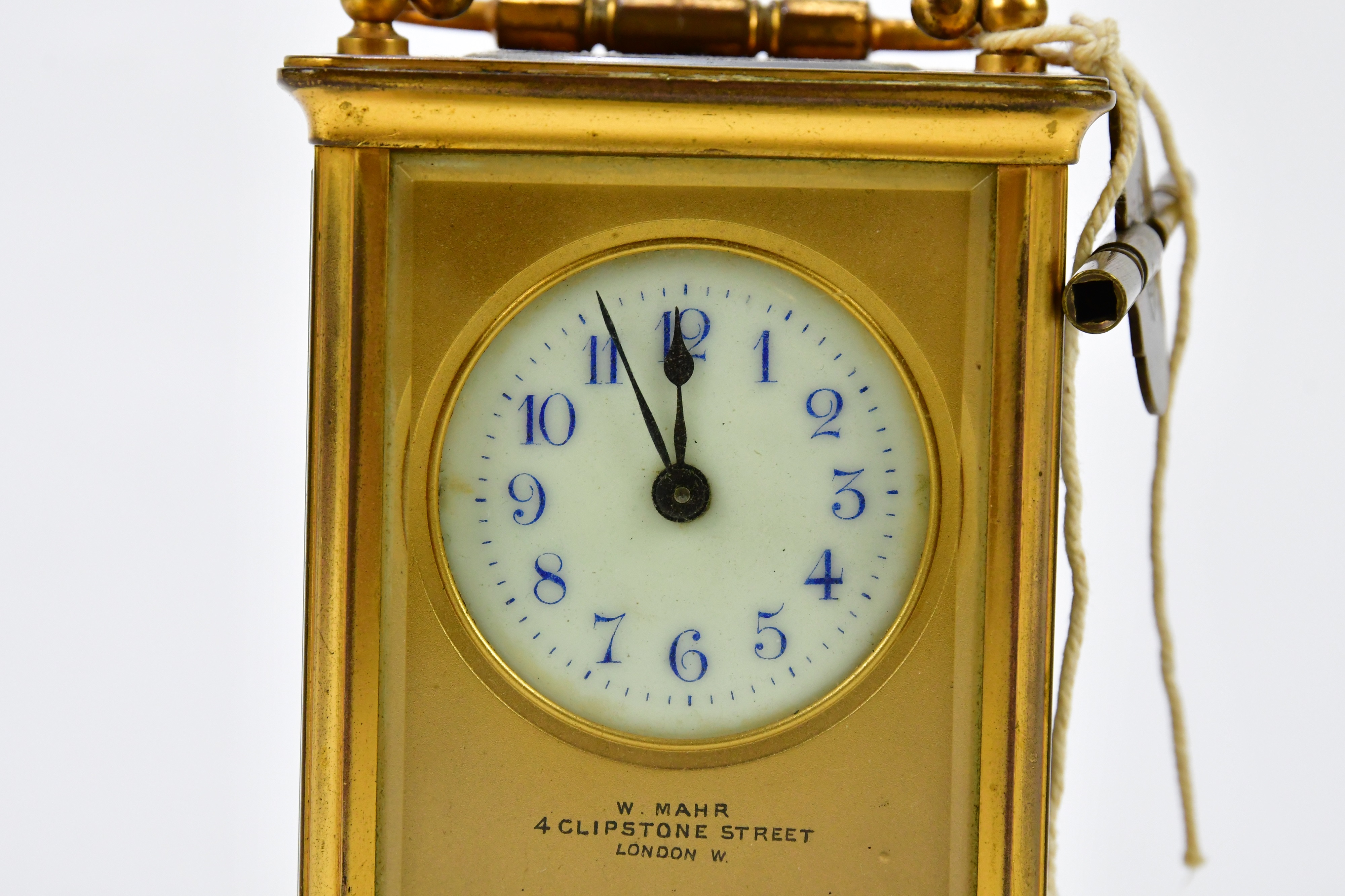 Lot 2323 - W. MAHR; an eight day carriage clock, the