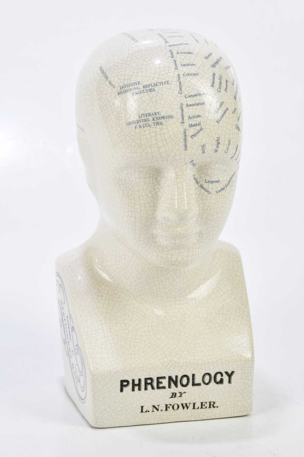 Lot 1465 - L.N FOWLER; a ceramic phrenology head,