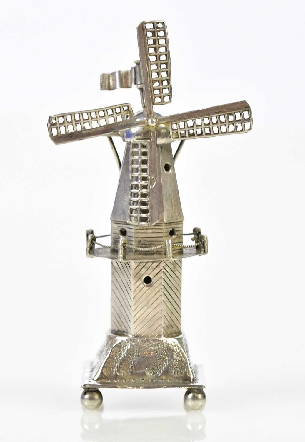 Lot 2549 - A Dutch silver windmill, height 8.5cm.