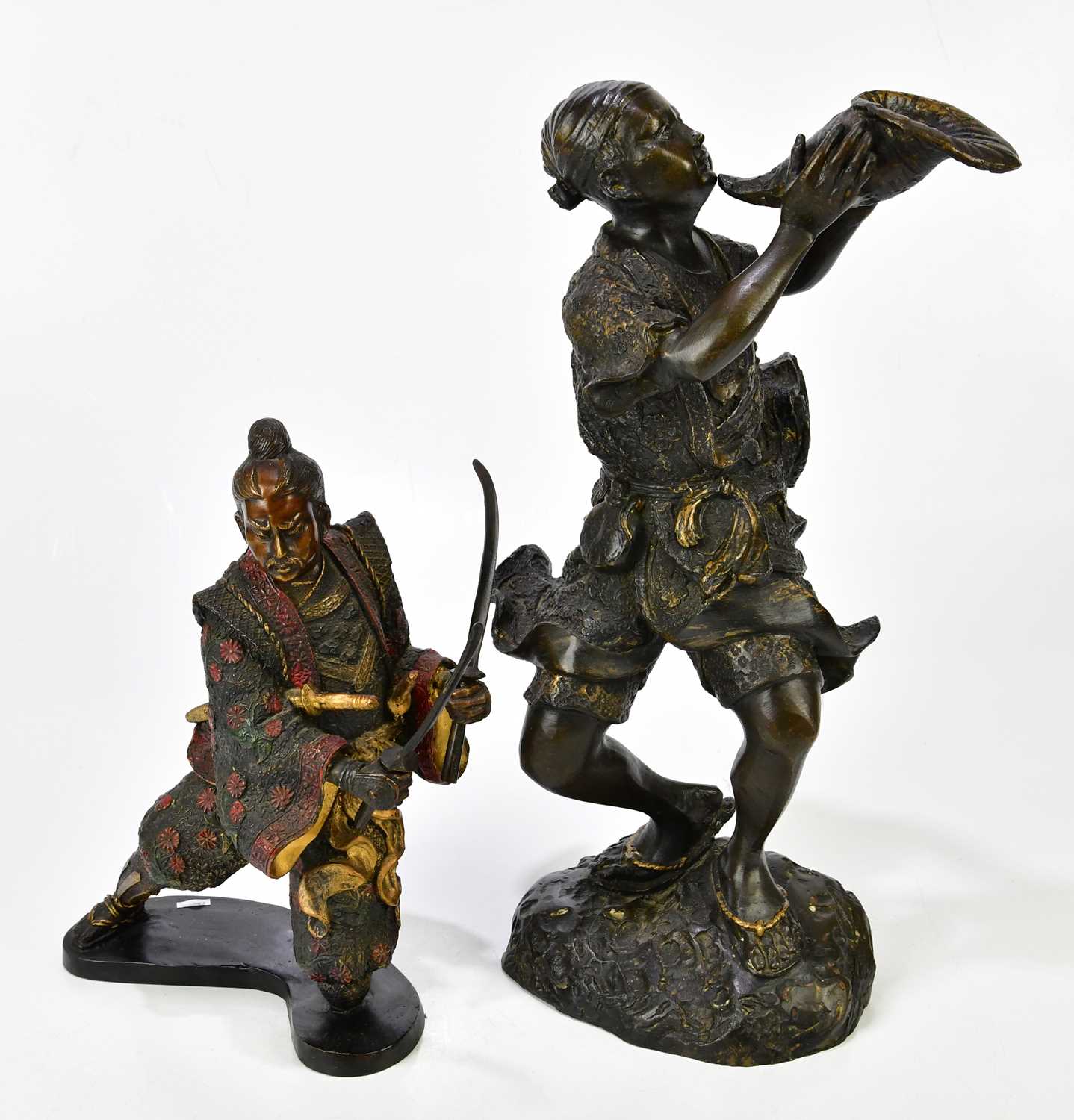 Lot 1550 - Two reproduction bronze figures, comprising