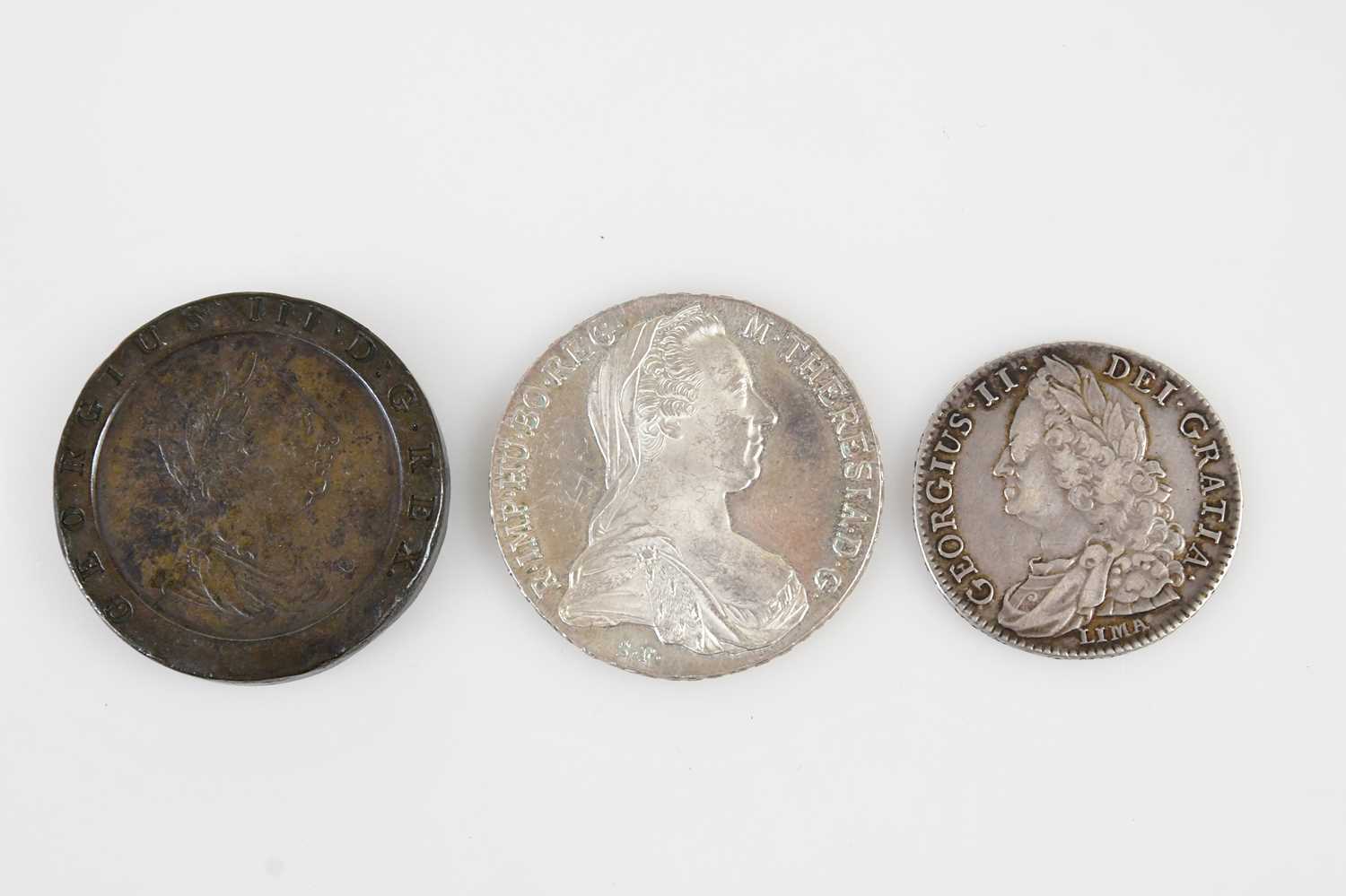 Lot 3186 - GEORGE II; a silver (Lima) half crown 1745,