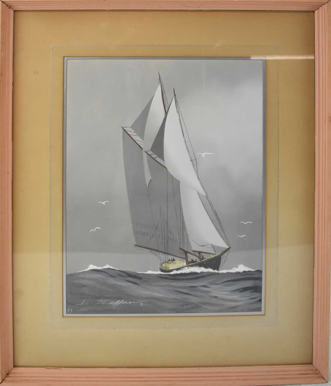 Lot 203 - LEON HAFFNER (French, 1881-1972); gouache,