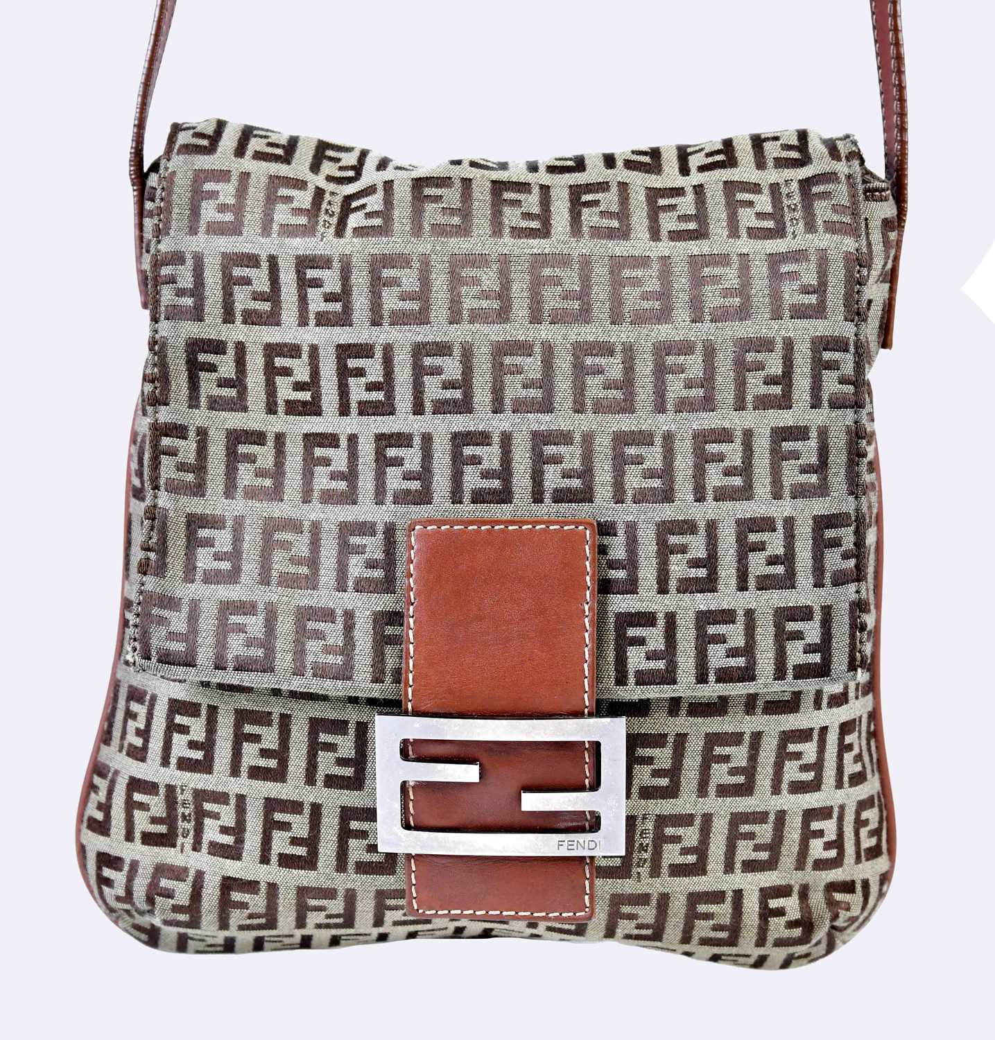 Lot 888 - FENDI; a monogrammed cloth crossbody handbag