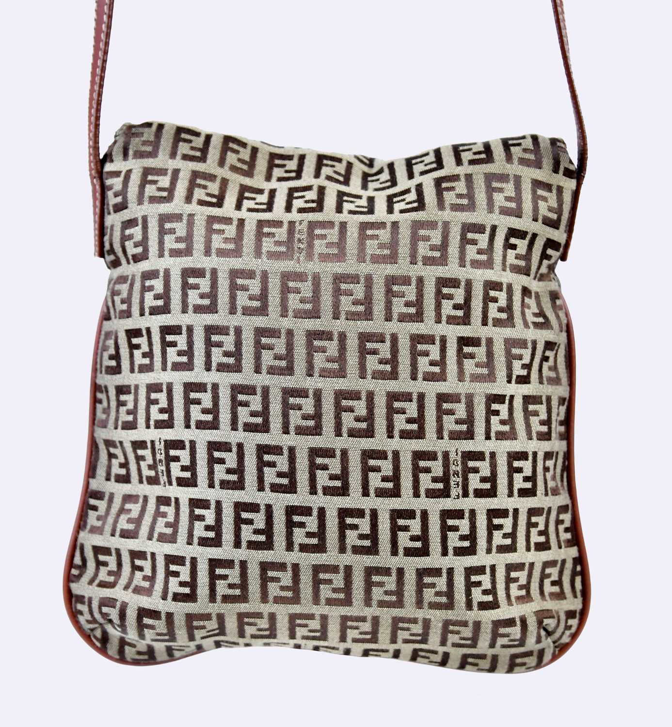 Lot 888 - FENDI; a monogrammed cloth crossbody handbag