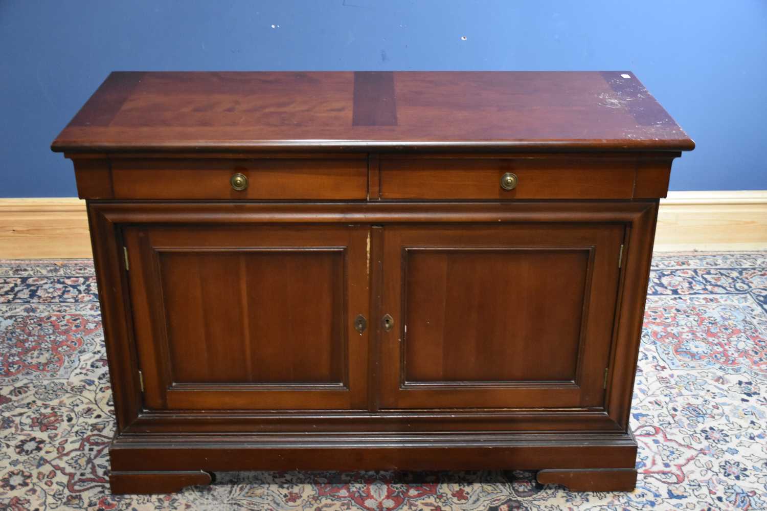 Lot 6729 - A reproduction mahogany sideboard, with two
