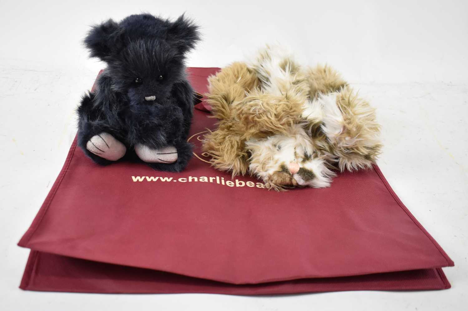 Lot 456 - CHARLIE BEARS; a small blue plush stuffed