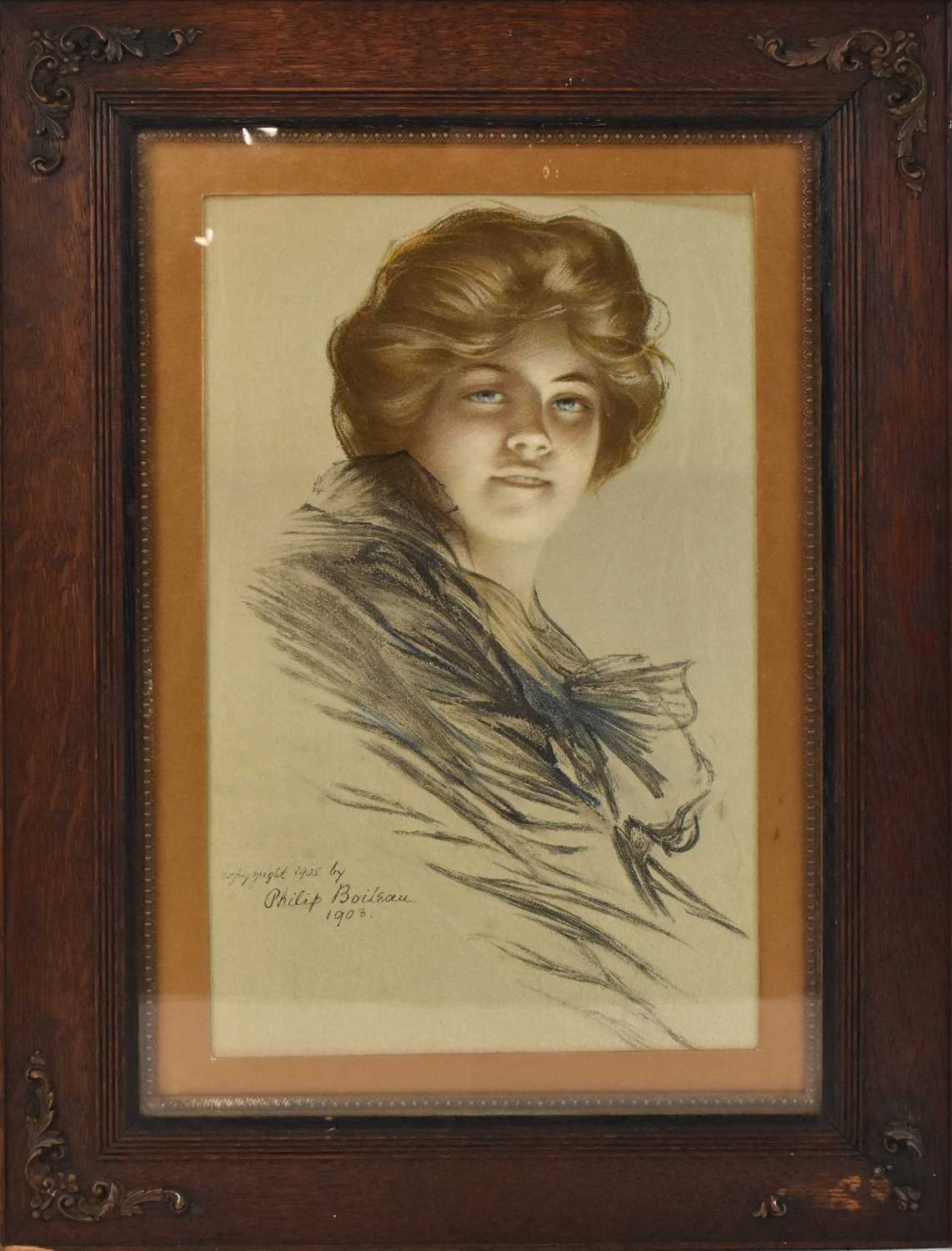 Lot 278 - PHILIP BOILEAU; lithograph, a young lady,