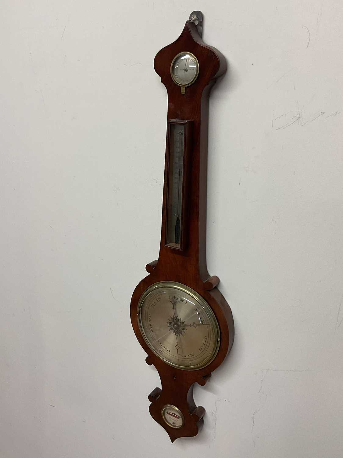 Lot 500 - A mid-19th century mahogany wheel barometer,