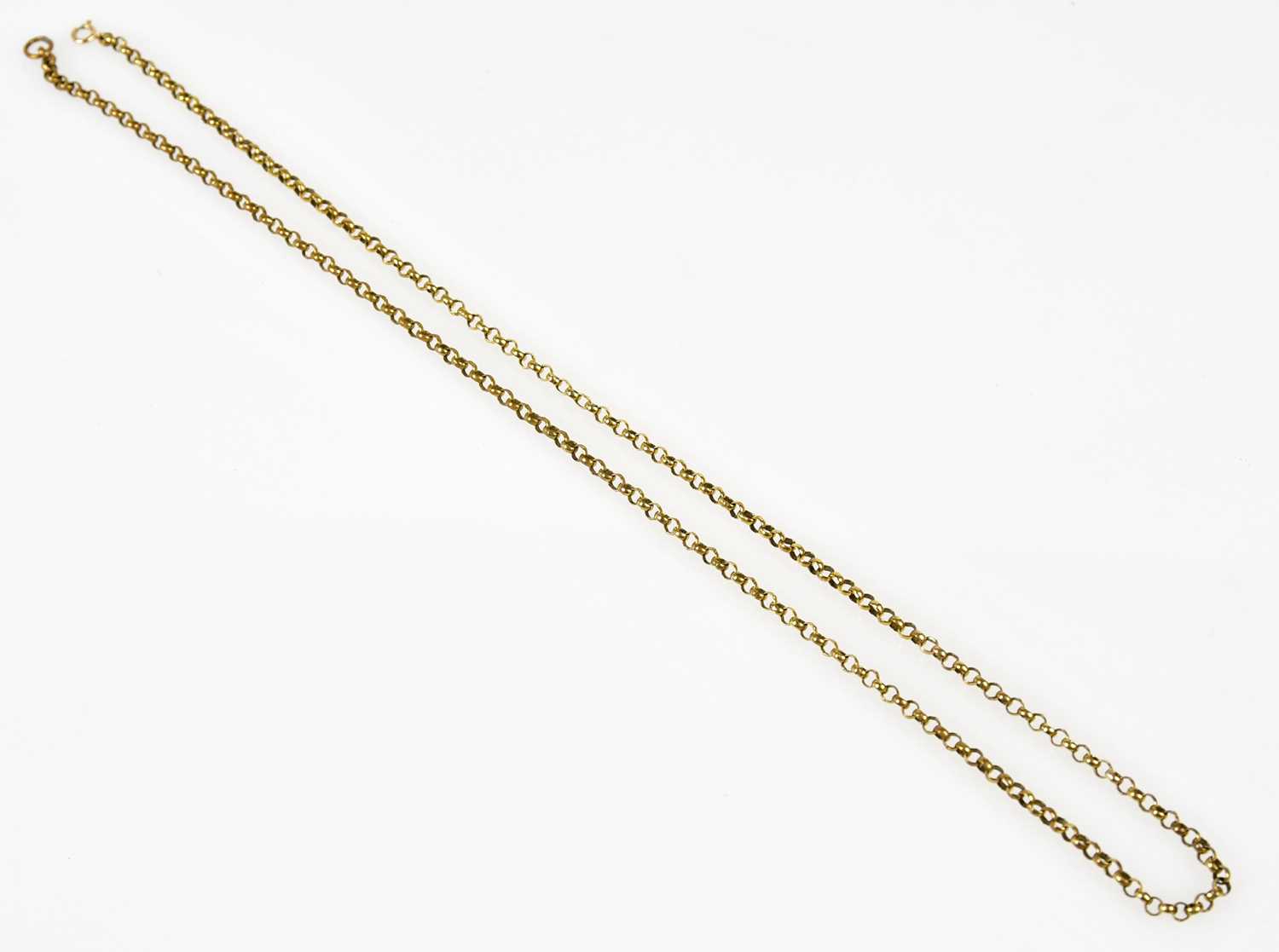 Lot 406 - A 9ct yellow gold hoop link chain, approx
