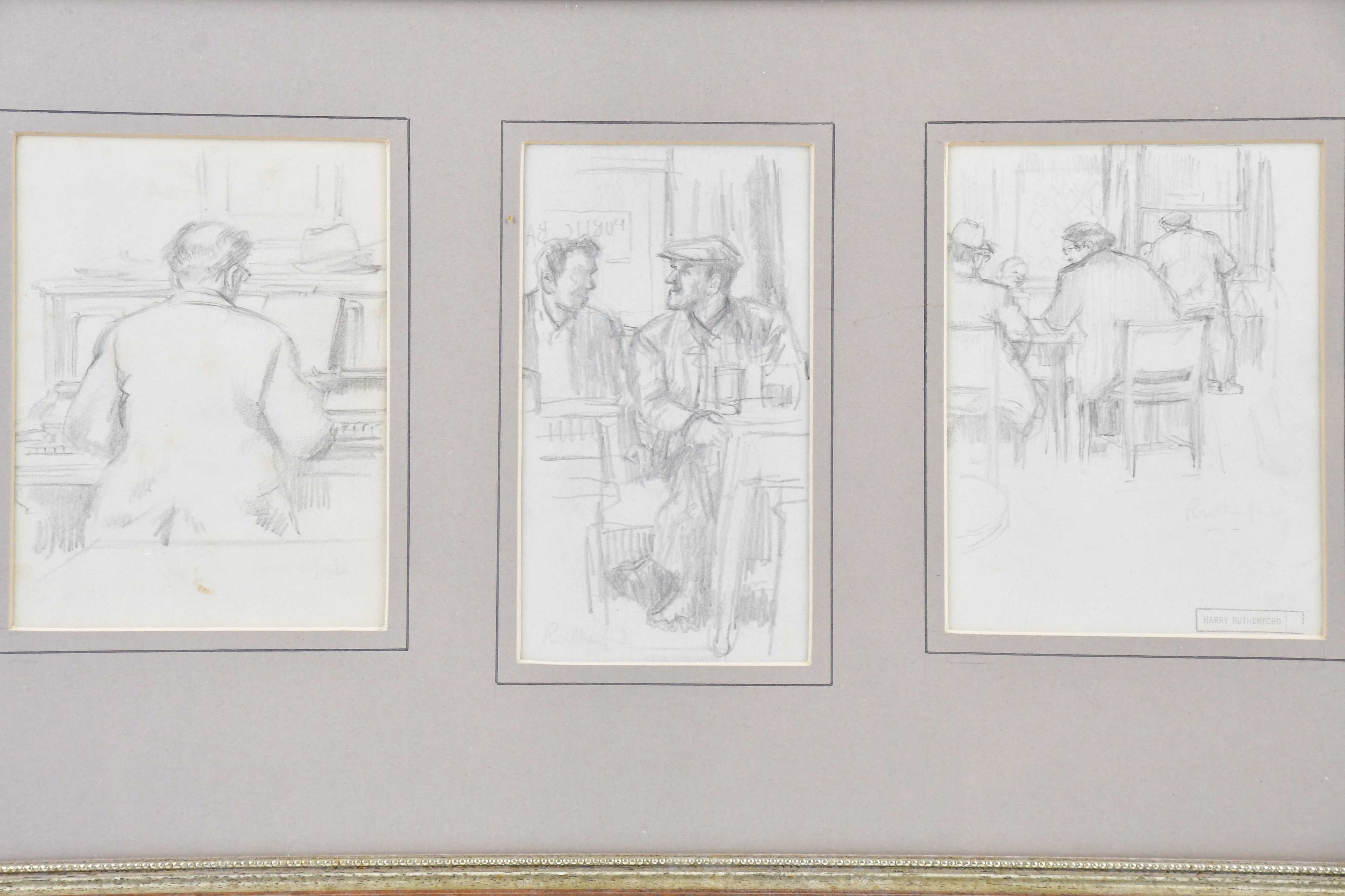 Lot 163 - HARRY RUTHERFORD (1903-1985); three pencil