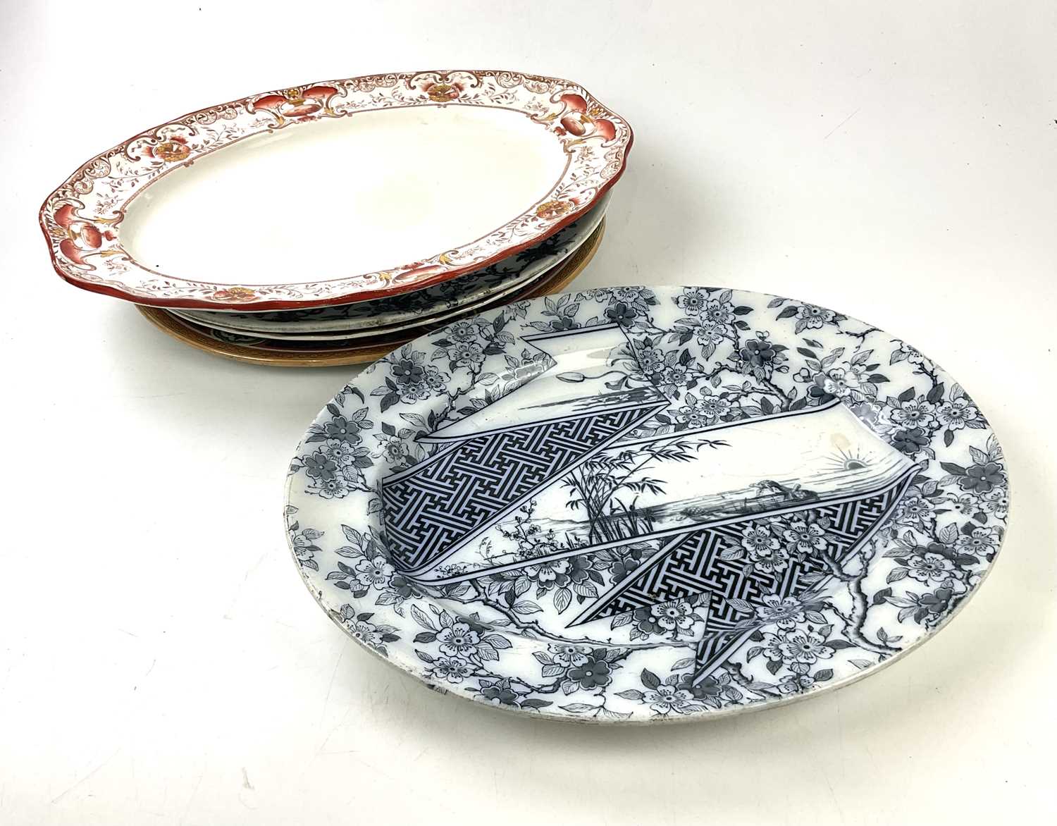 Lot 5427 - Five 19th century ironstone meat plates