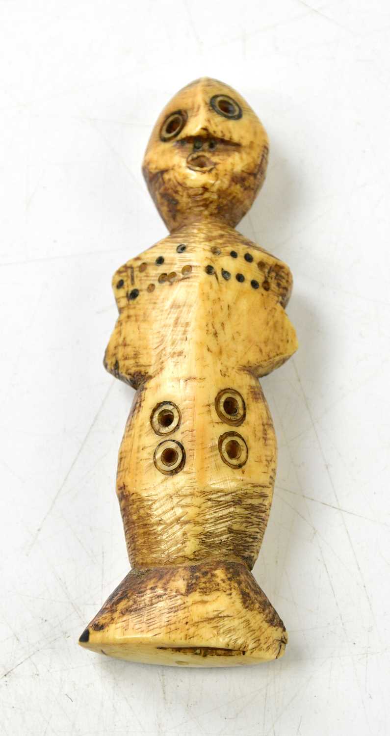 Lot 5007 - An unusual Inuit marine ivory carving of a