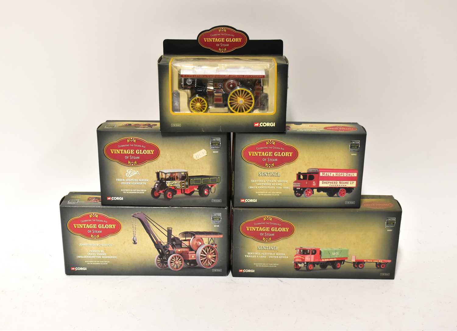 Lot 343 - CORGI; five 'Vintage Glory of Steam Series'