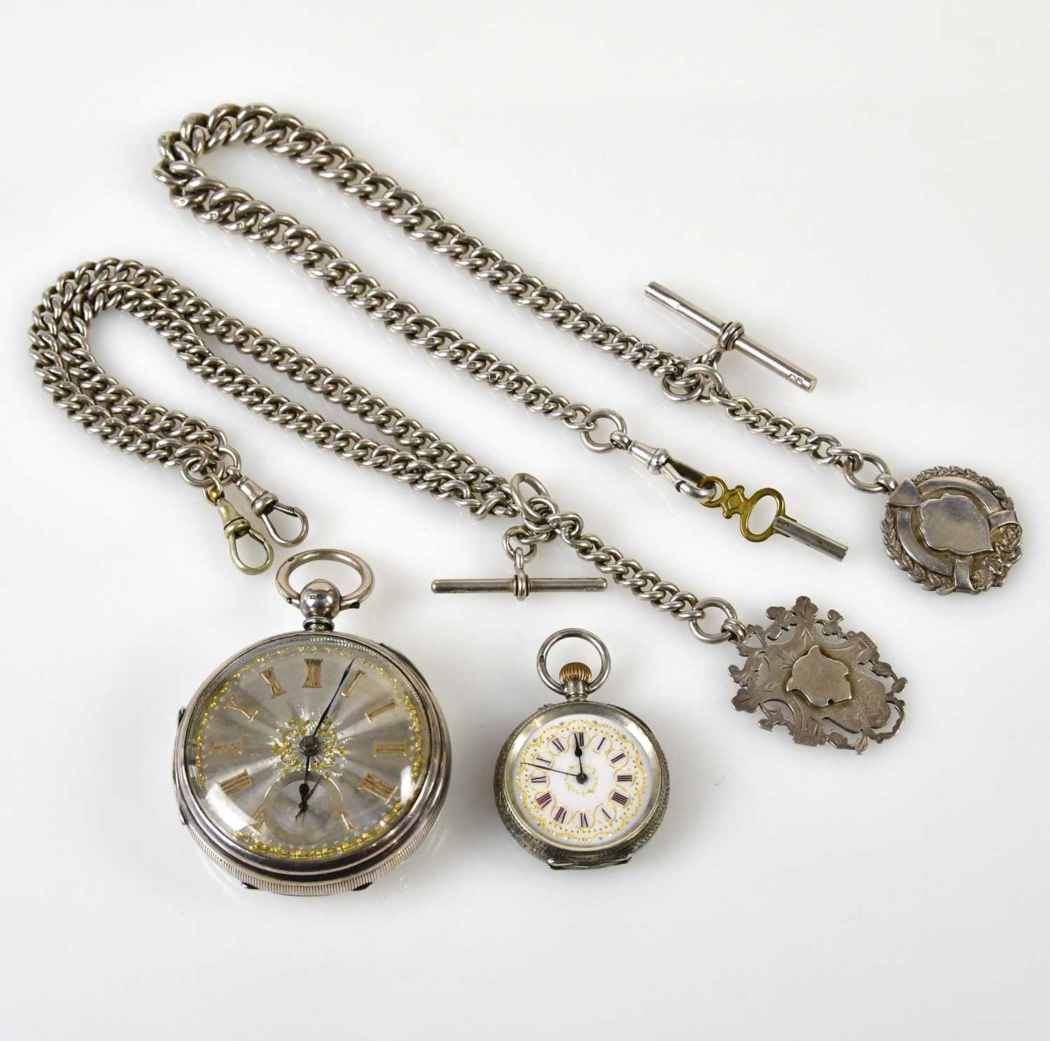 Lot 3001 - A silver key wind 19th century pocket watch,