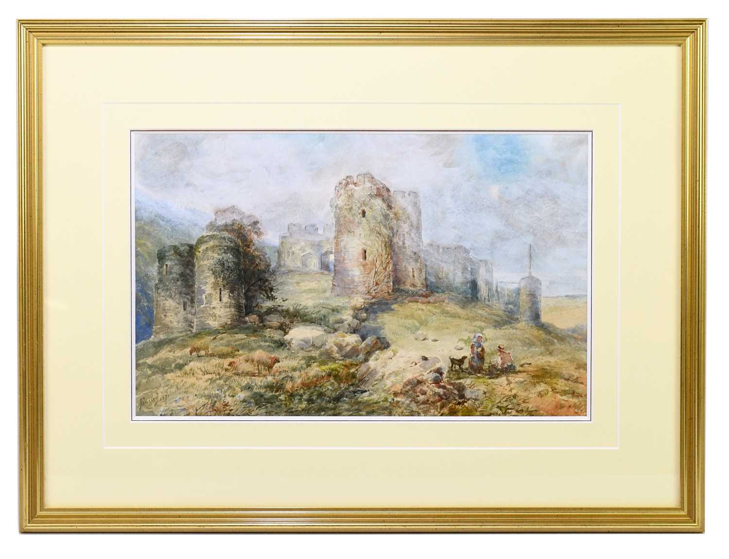 Lot 1048 - FREDERICK DAVIS; watercolour, figures in