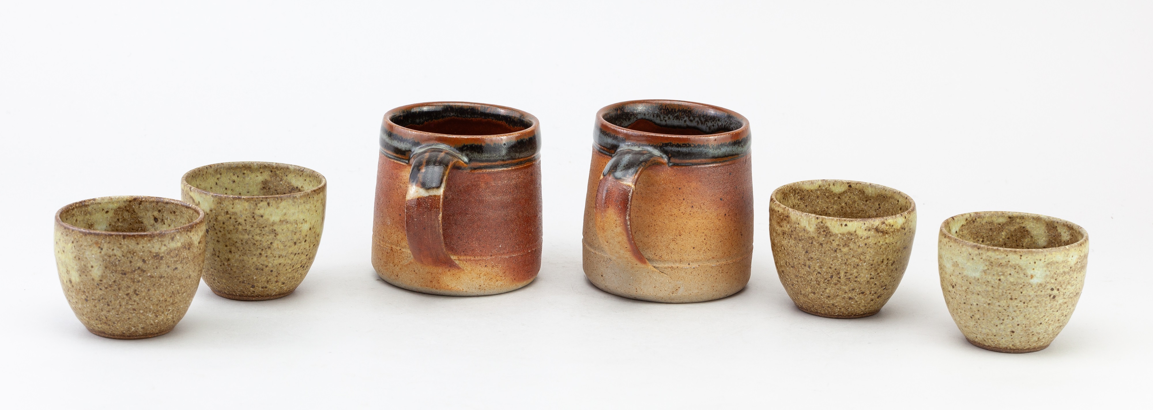 Lot 222 - Muchelney Pottery; a pair of wood fired