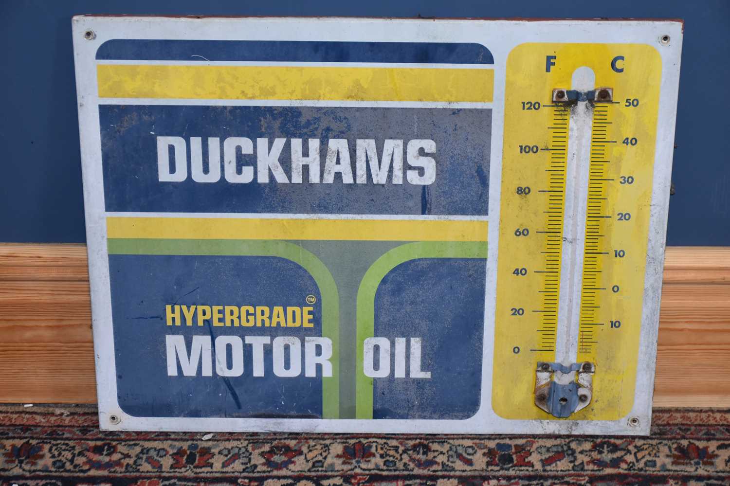 Lot 240 - DUCKHAMS; a vintage tin sign, 'Duckhams
