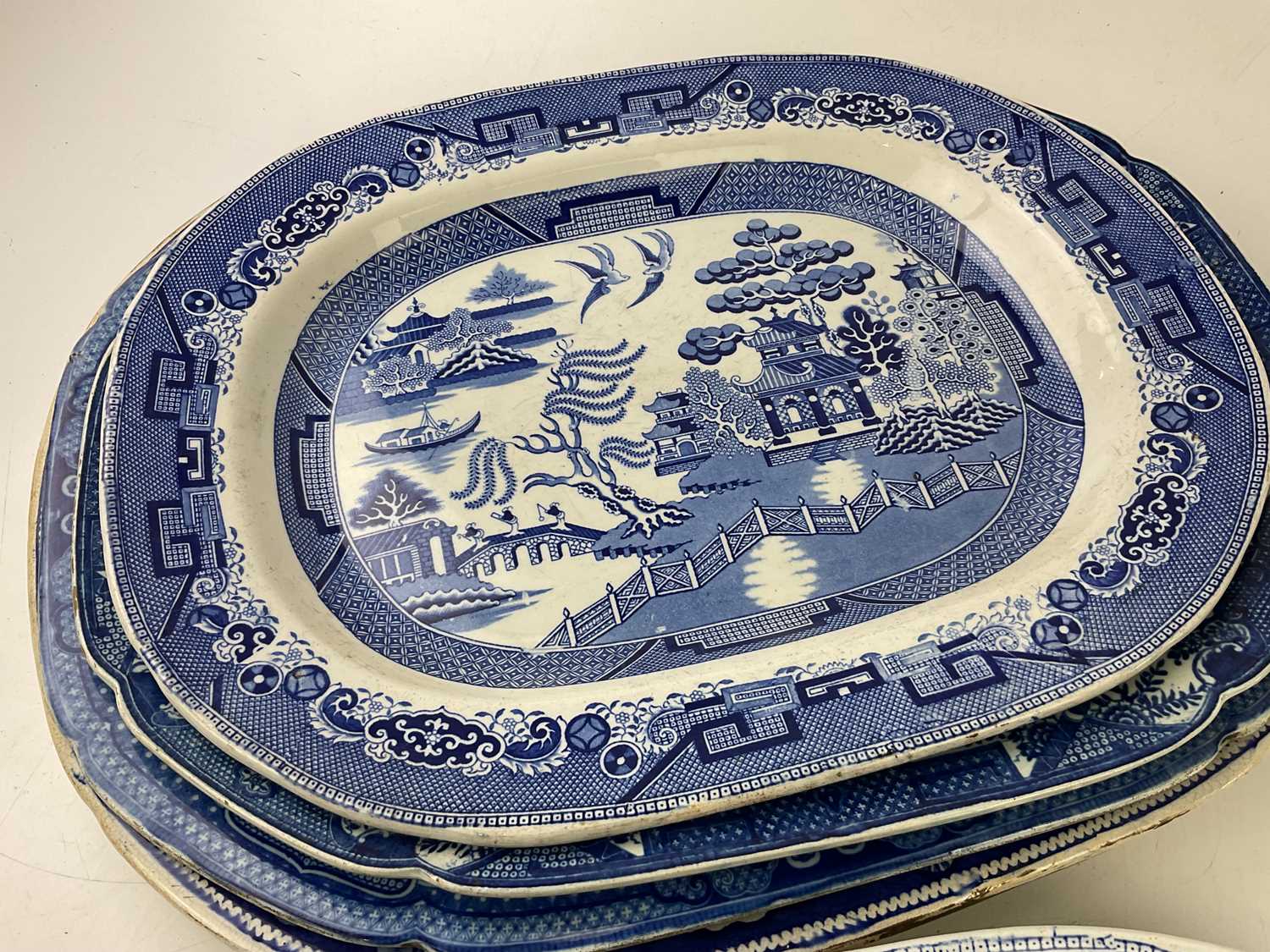 Lot 5429 - Five 19th century blue and white meat