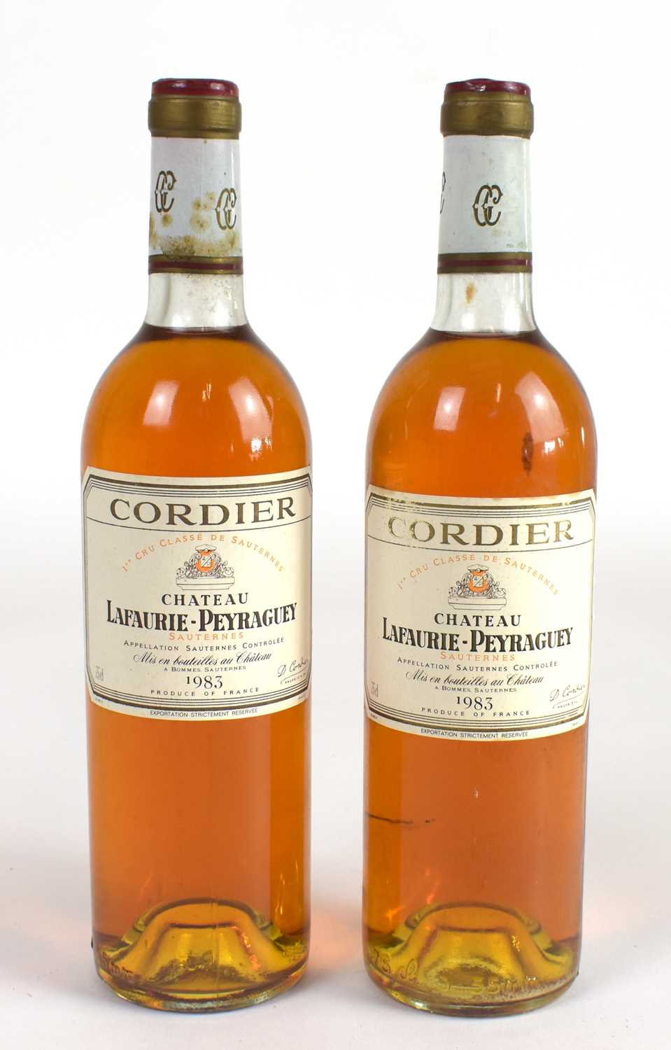 Lot 4301 - DESSERT WINE; two bottles Cordier Château