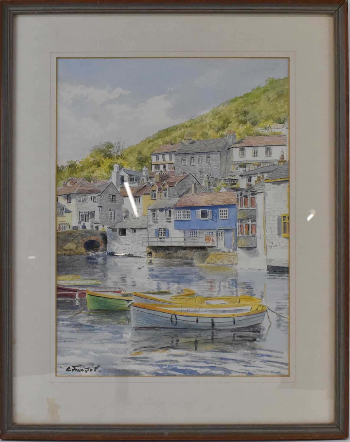 Lot 295 - ALBERT FRANKEL; watercolour, coastal scene,