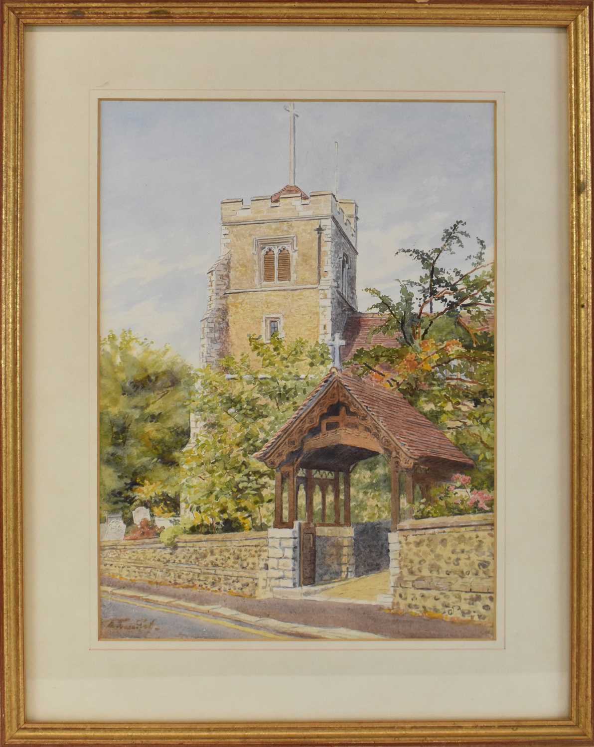 Lot 247 - ALBERT FRANKEL; watercolour, street scene,