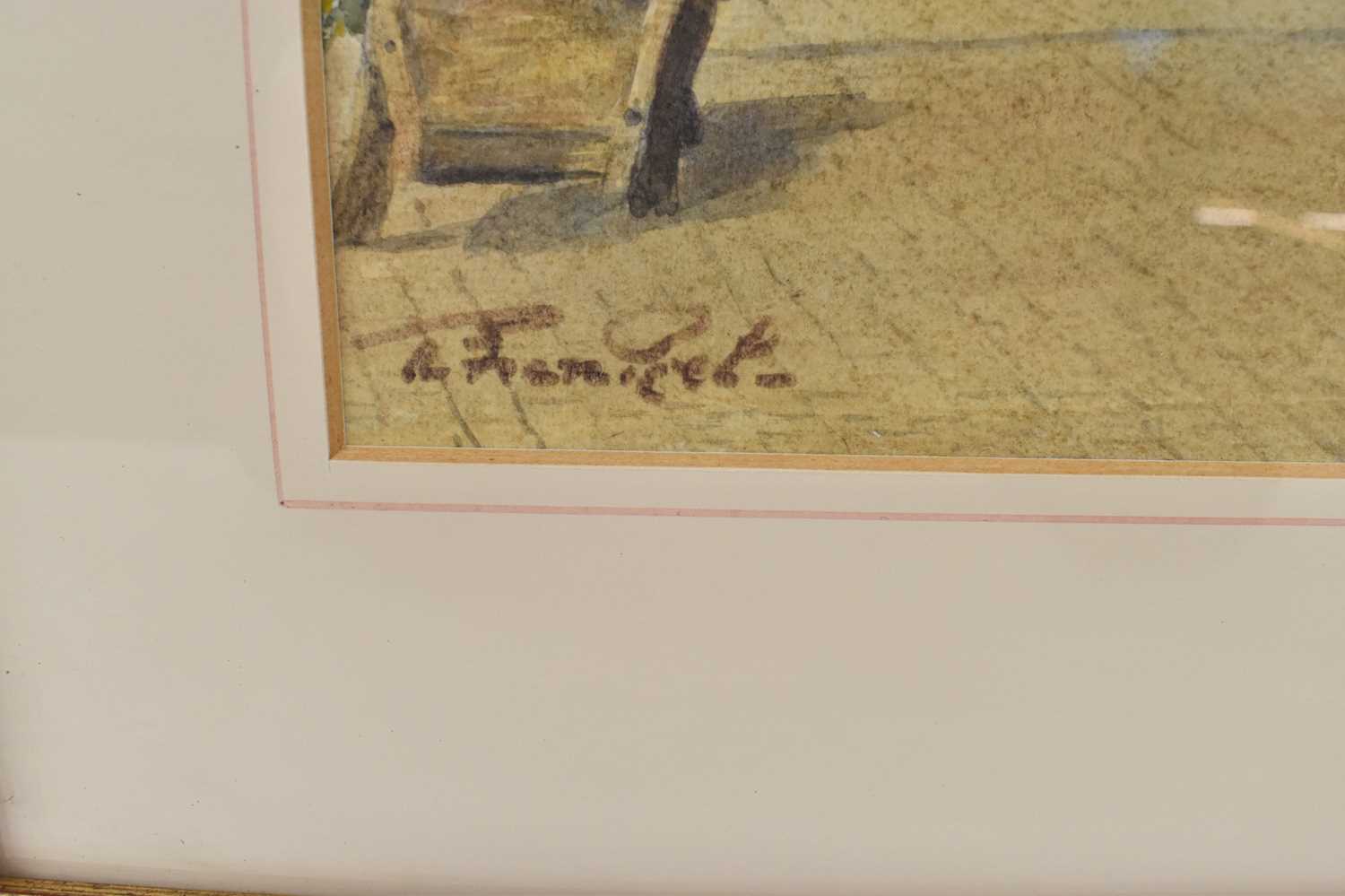 Lot 249 - ALBERT FRANKEL; watercolour, street scene,