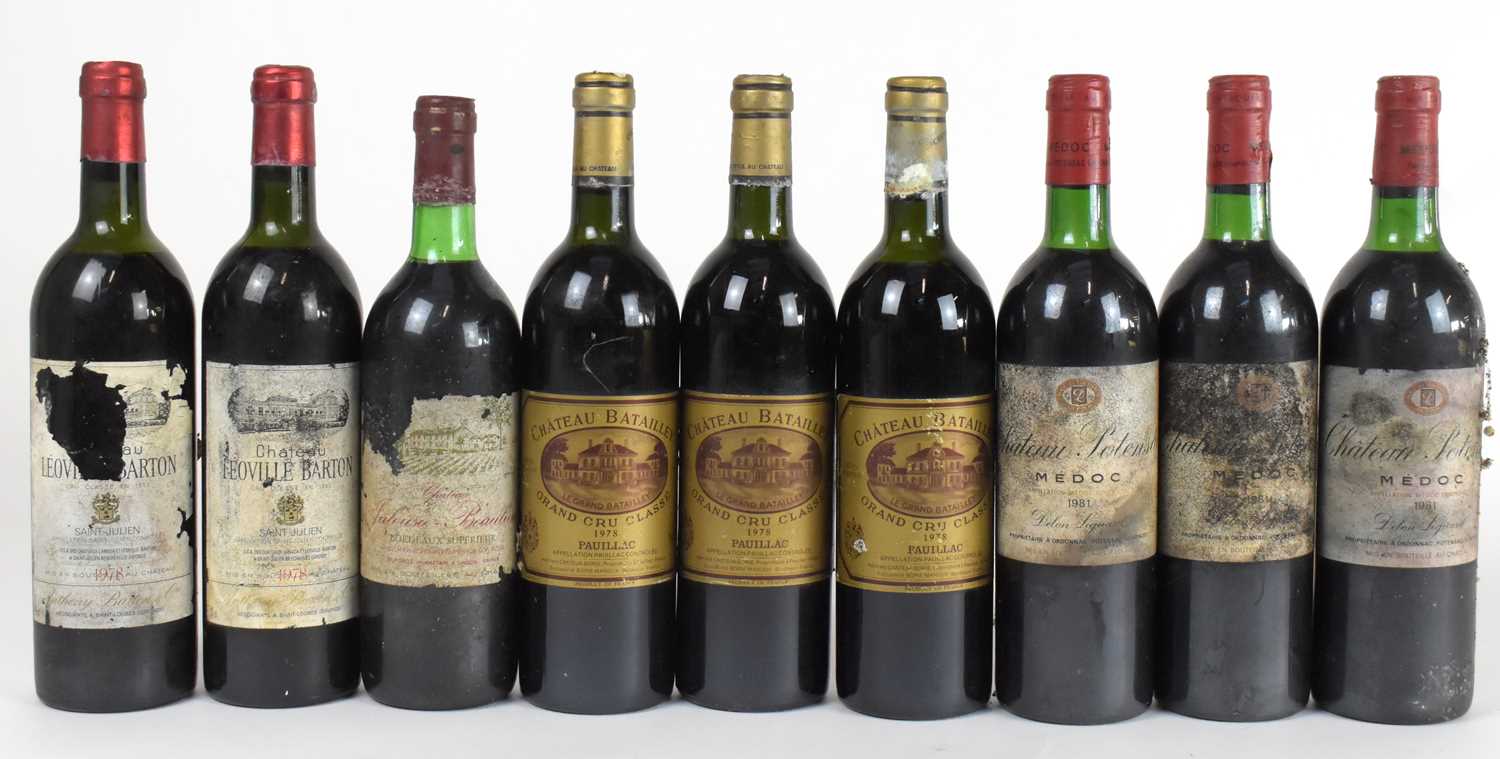 Lot 4325 - RED WINE; nine mixed bottles, including