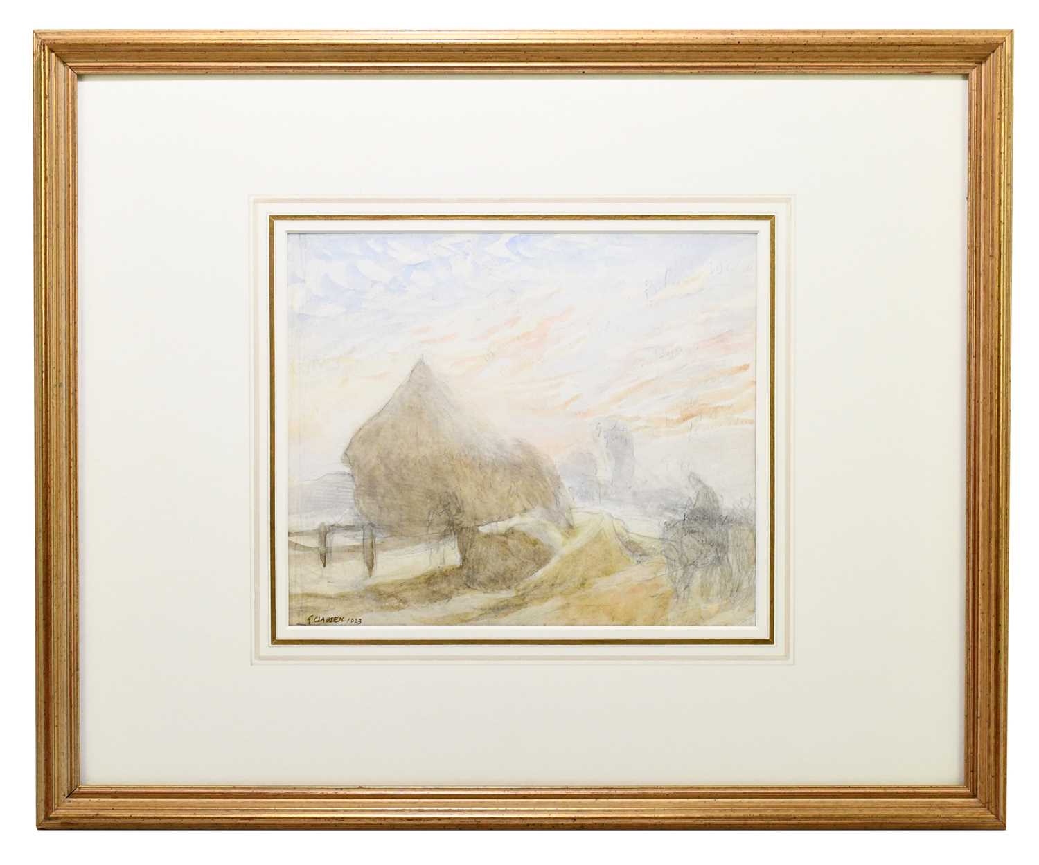 Lot 1056 - SIR GEORGE CLAUSEN RA (1852-1944); pencil