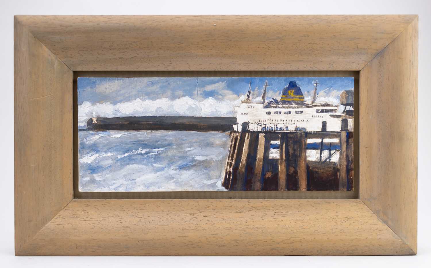 Lot 525 - SARAH LORD; oil on gesso, 'Channel Port',