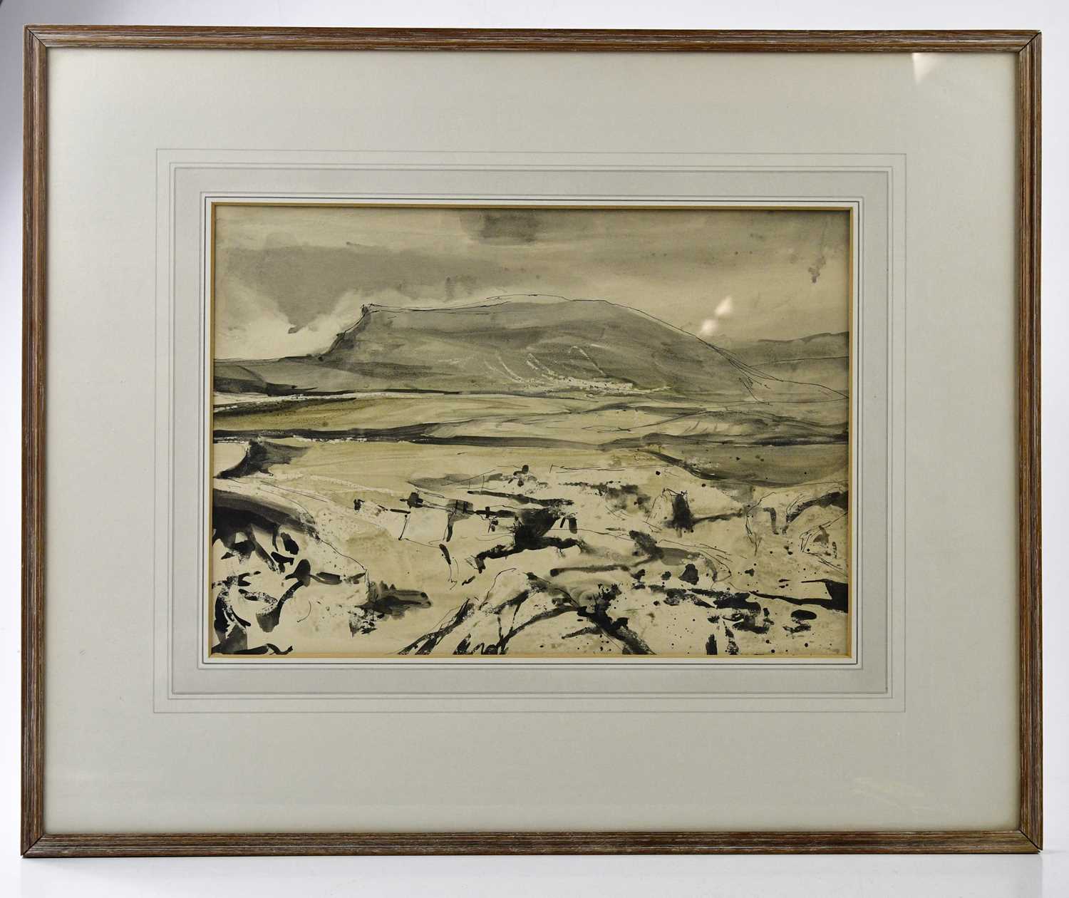 Lot 1473 - DAVID TINDLE; ink and watercolour, "The