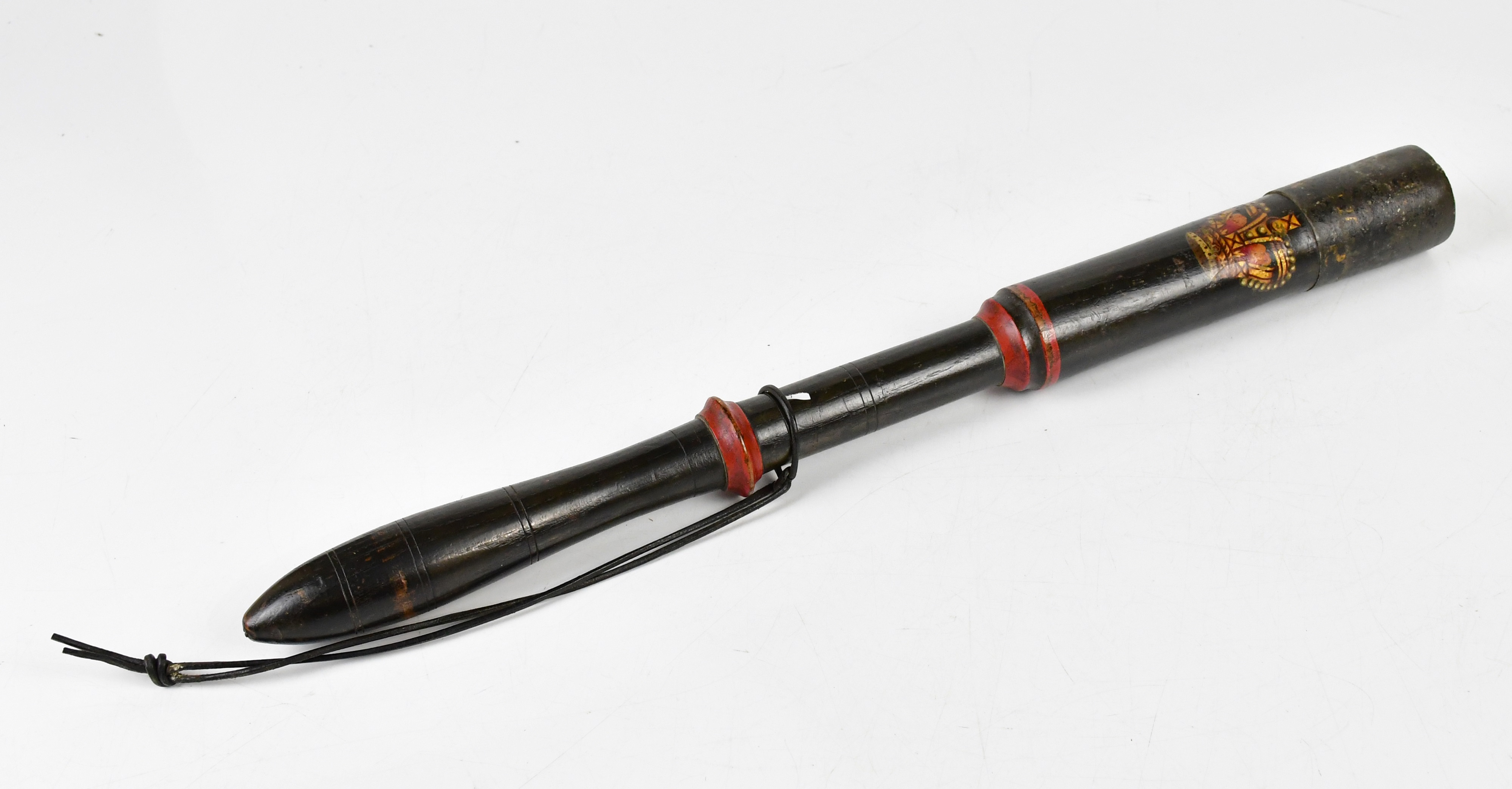 Lot 237 - A 19th century turned wood policeman's