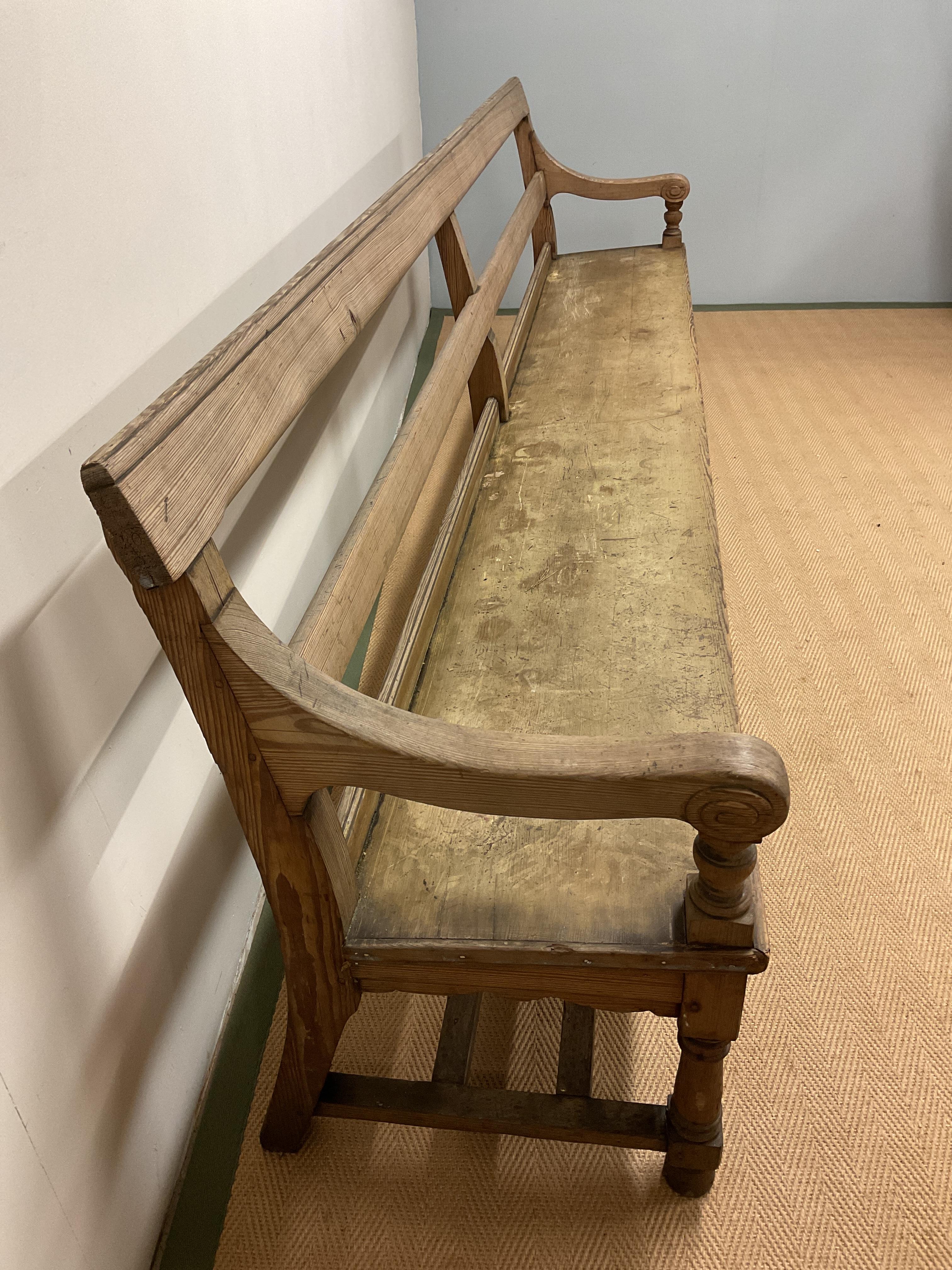 Lot 468 - A pitch pine church pew from a Birmingham