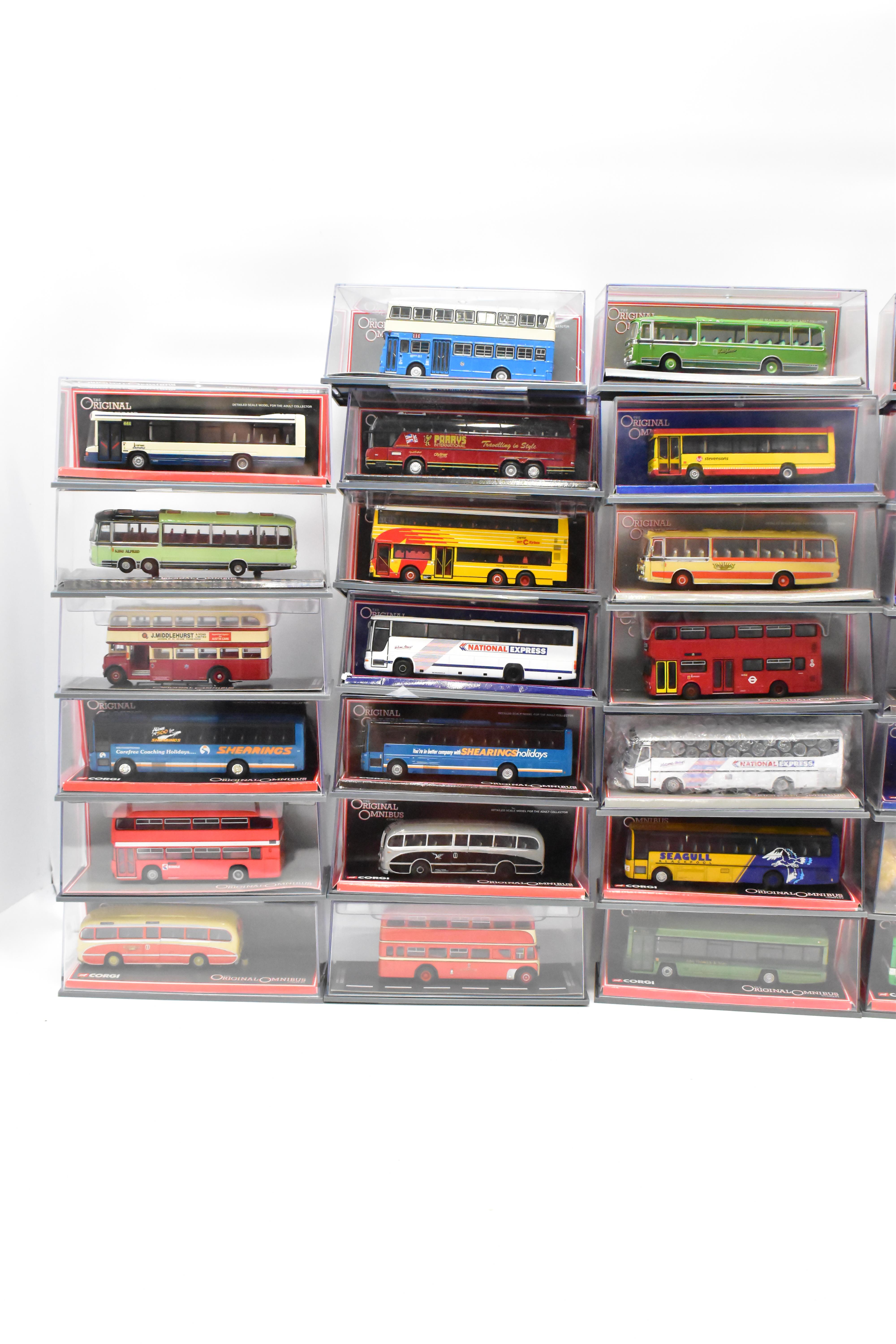Lot 233 - CORGI; thirty-four diecast scale model buses