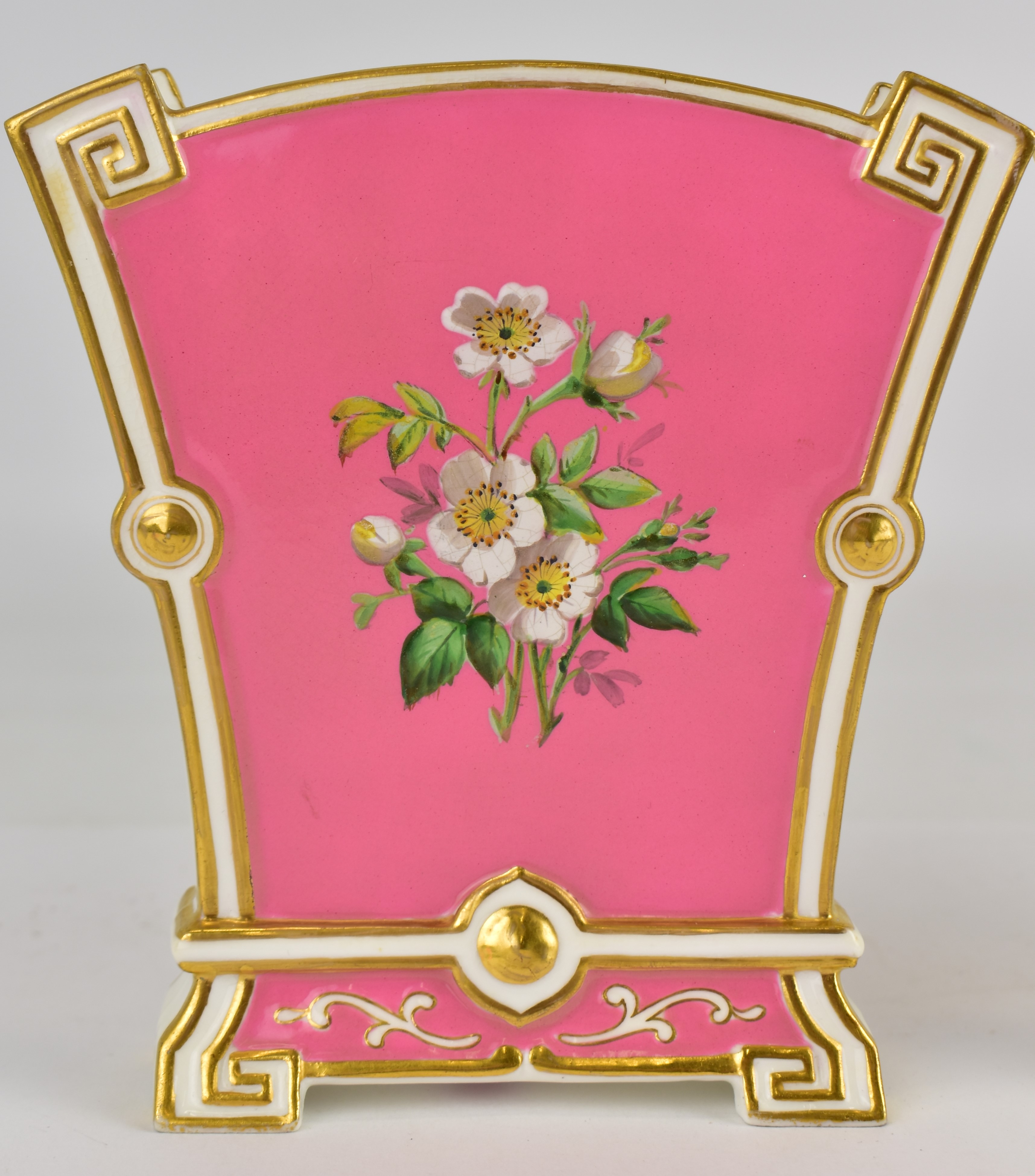 Lot 291 - MINTONS; a pair of Victorian fan-form posy