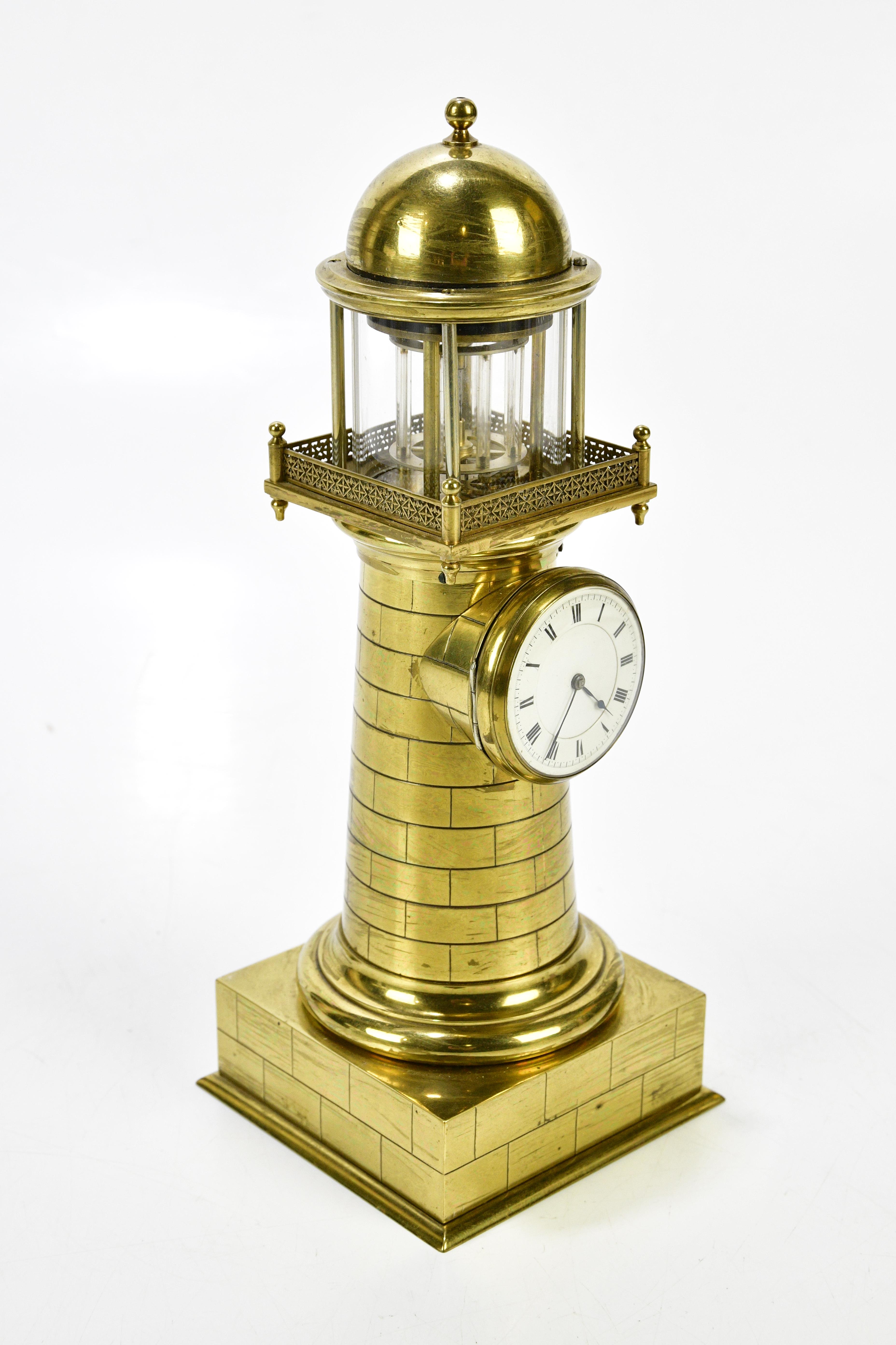 Lot 2095 - A good 19th century brass cased lighthouse