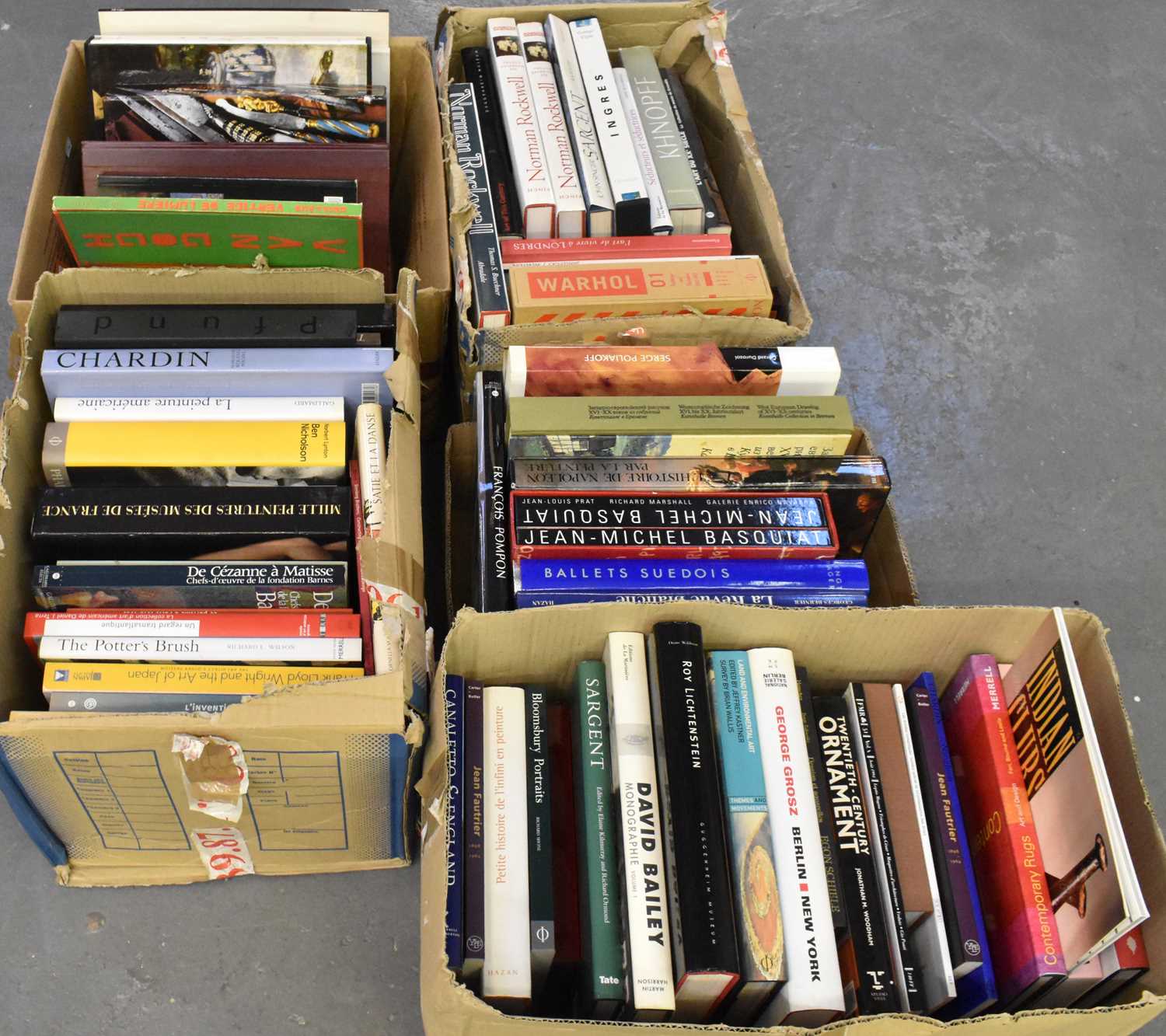 Lot 377 - Five boxes of mainly art related books,