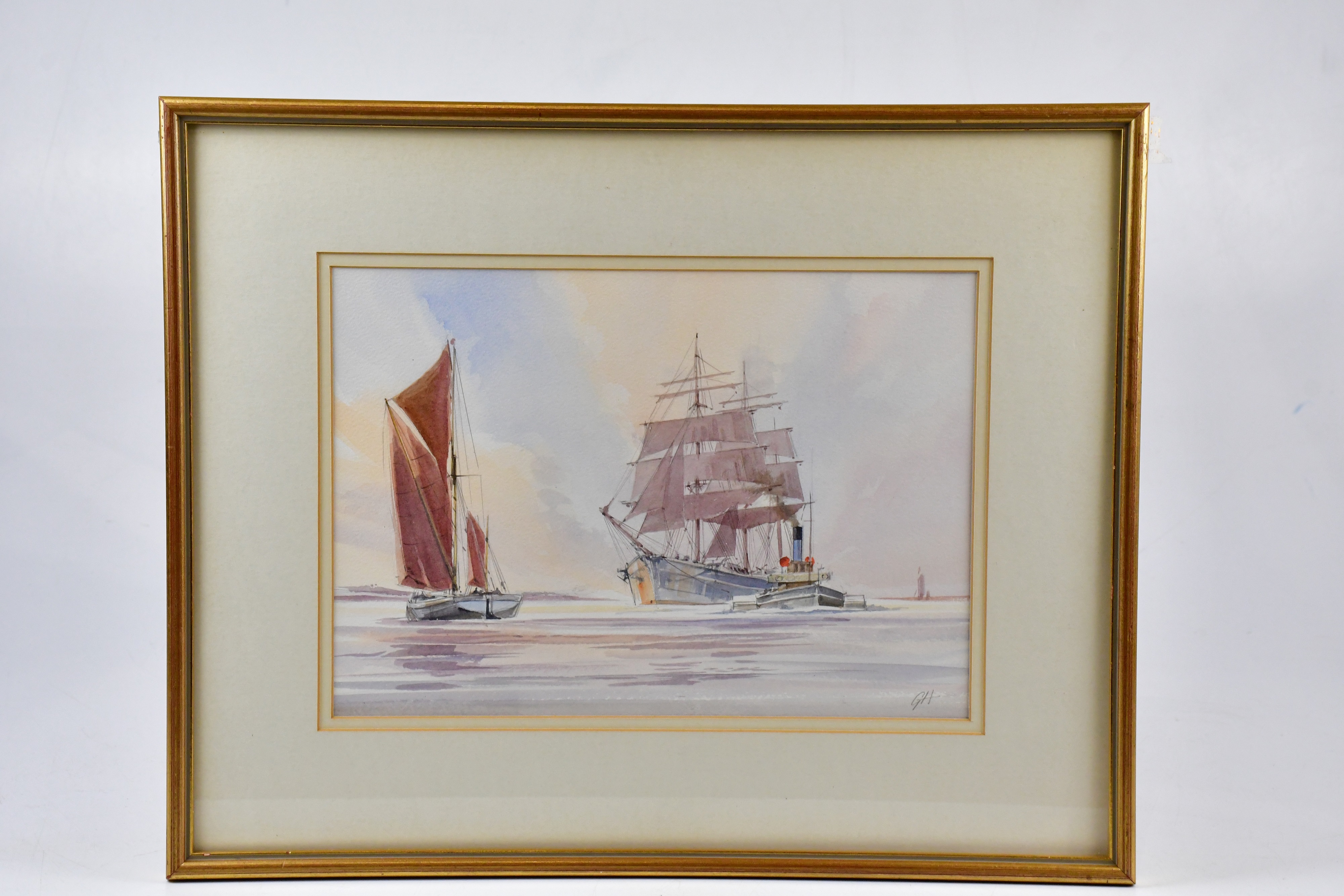 Lot 2510 - ALAN WHITEHEAD; watercolour, costal scene,