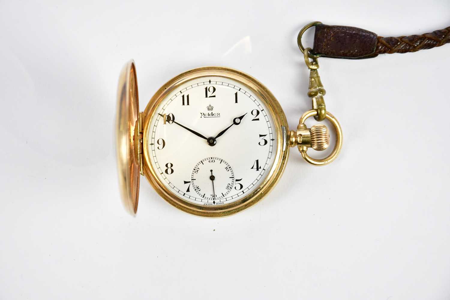 Lot 647 - ROLDOR; a 9ct yellow gold crown wind half