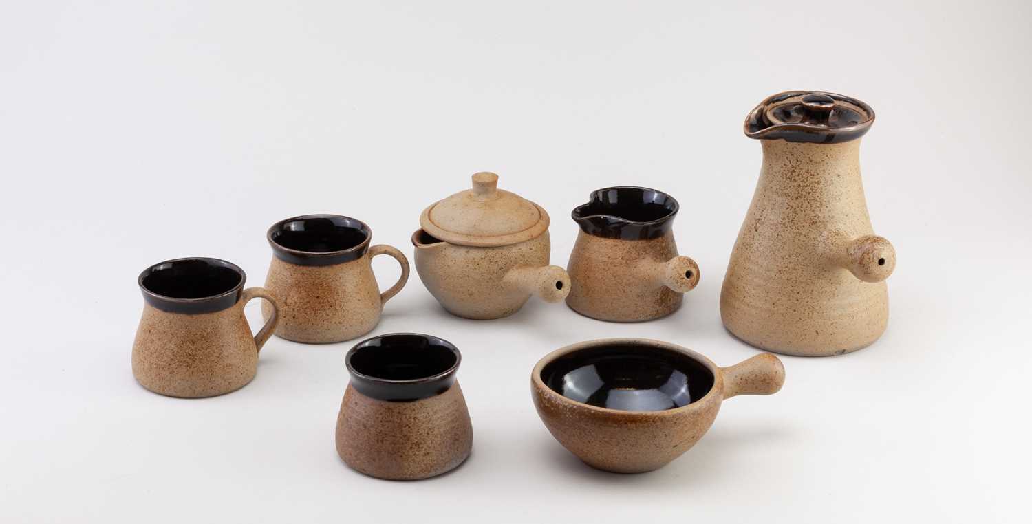 Lot 129 - Lowerdown Pottery; a stoneware coffee set