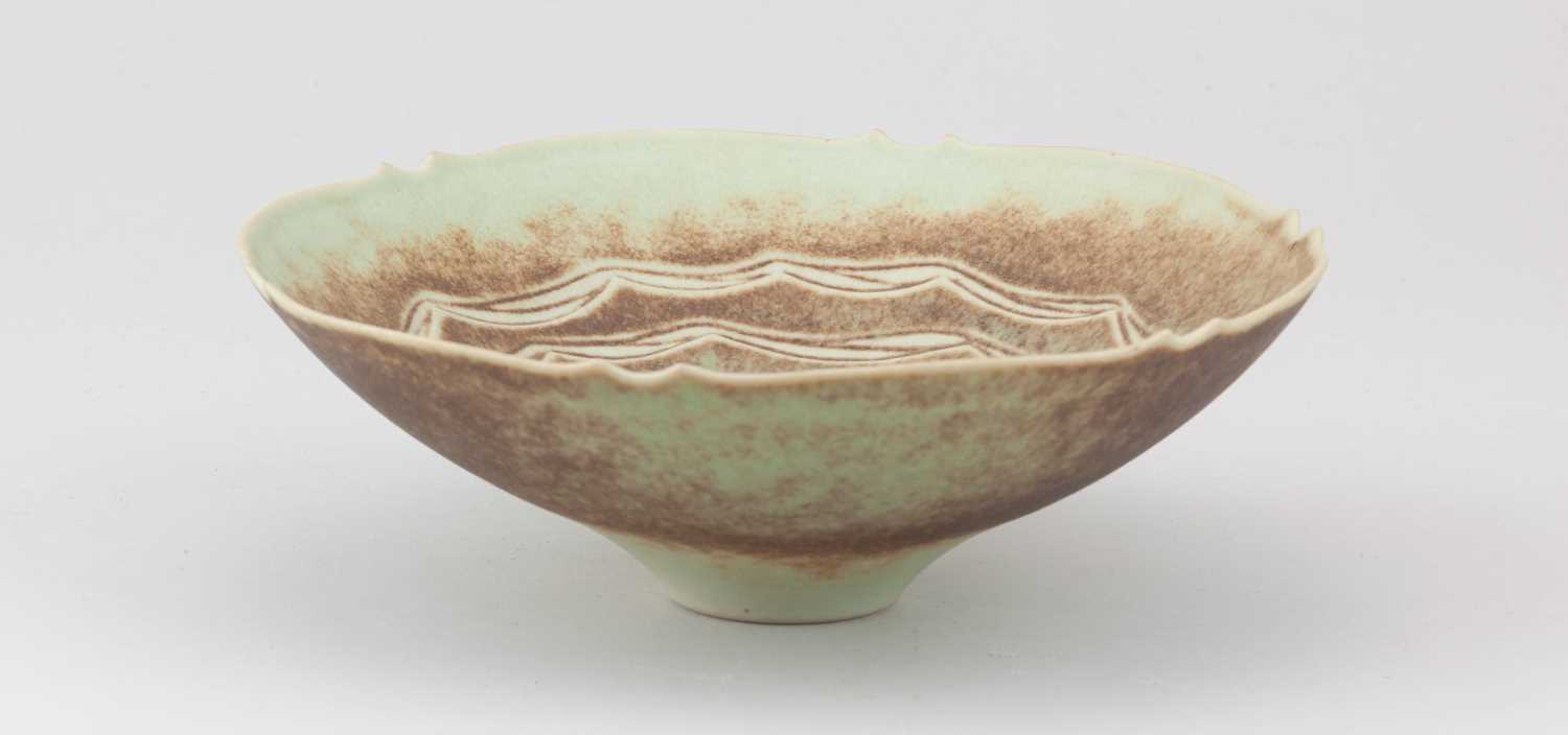 Lot 455 - PETER LANE (born 1932); a porcelain bowl
