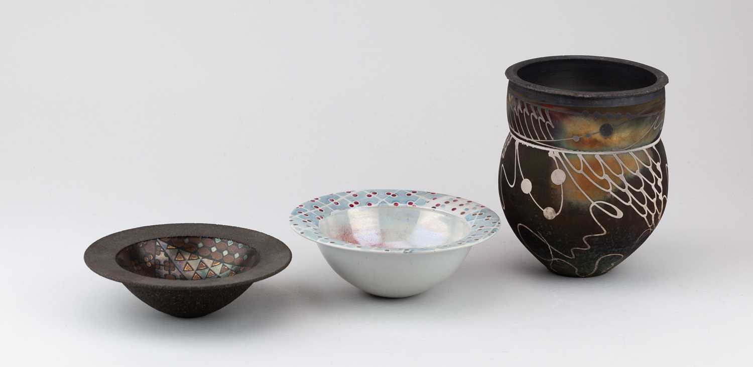 Lot 337 - JOHN WHEELDON (born 1950); a raku vessel