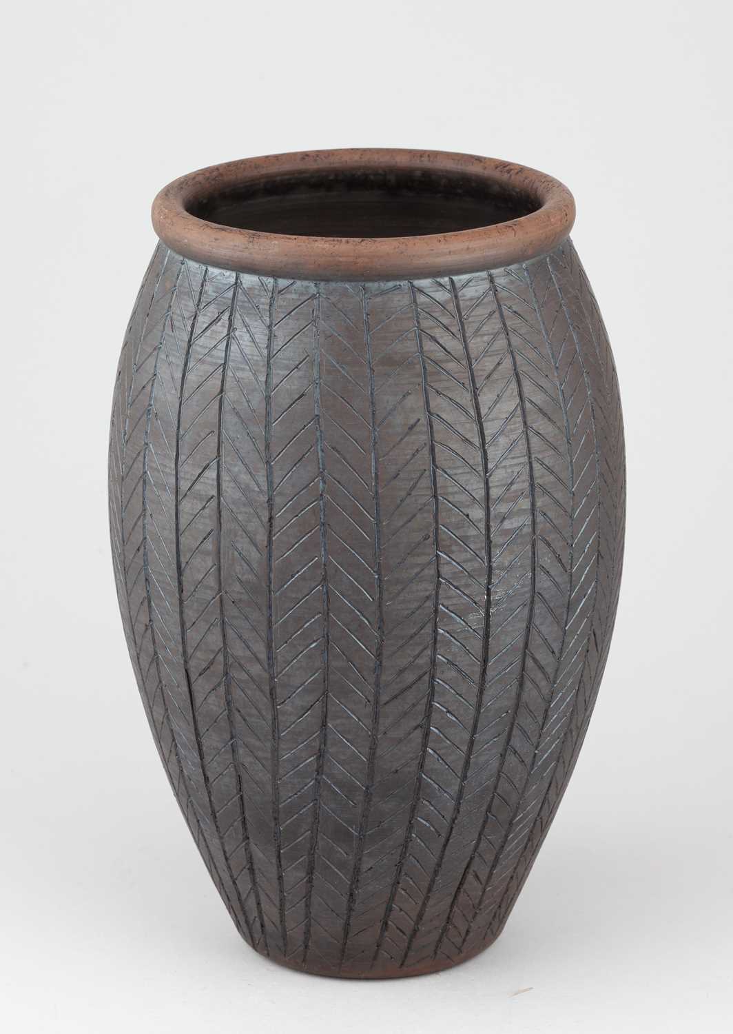 Lot 591 - TIM ANDREWS (born 1960); a raku vessel with
