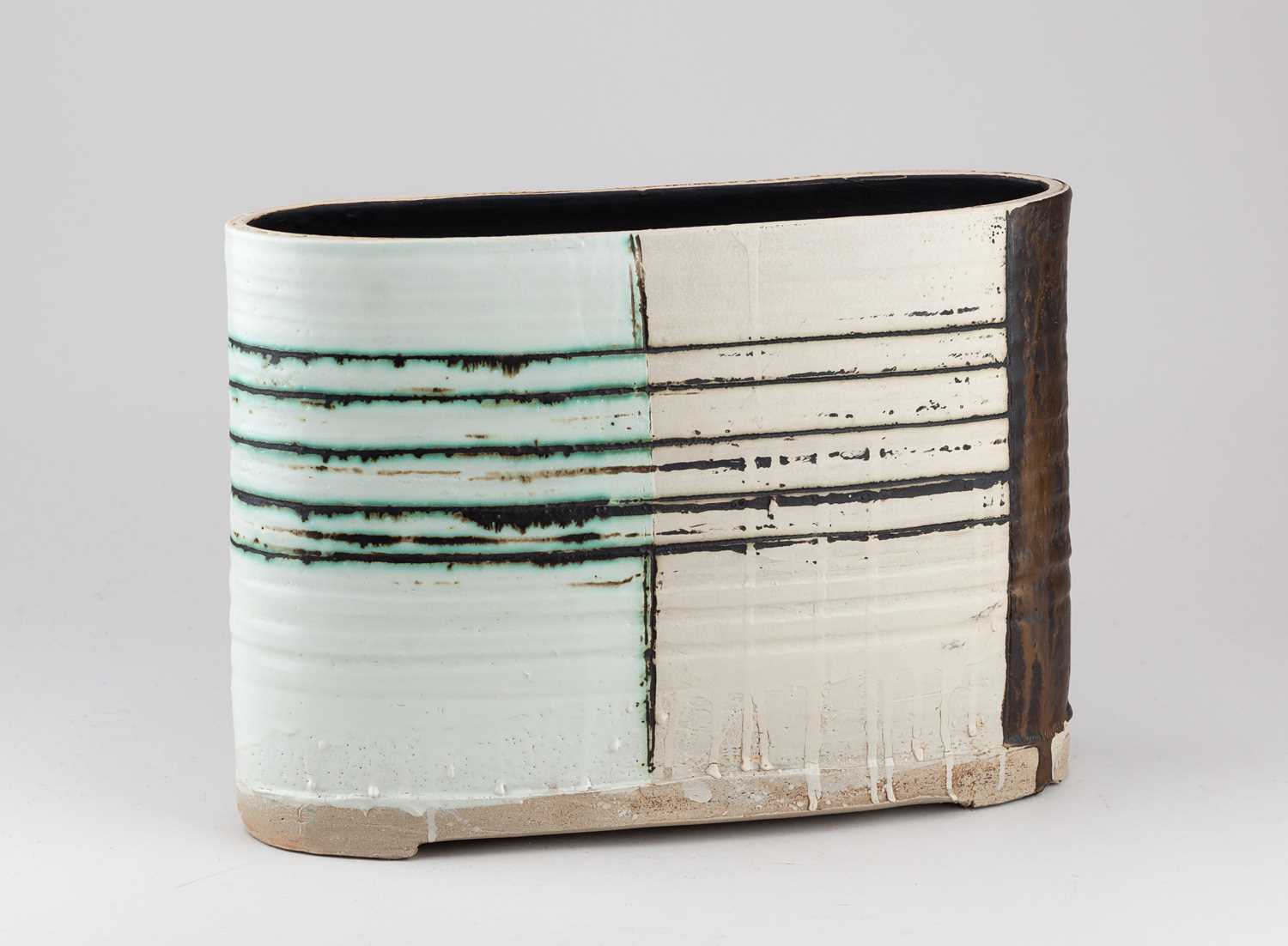 Lot 575 - SAM HALL (born 1967); a large stoneware flat