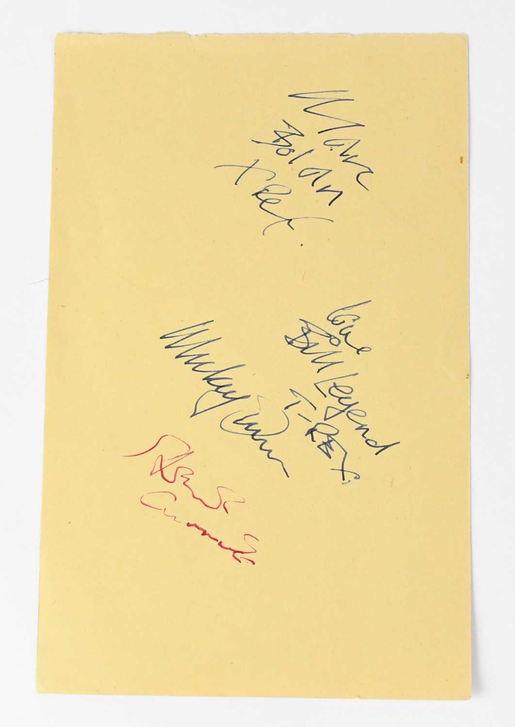 Lot 558 - T REX; a torn page from an autograph book