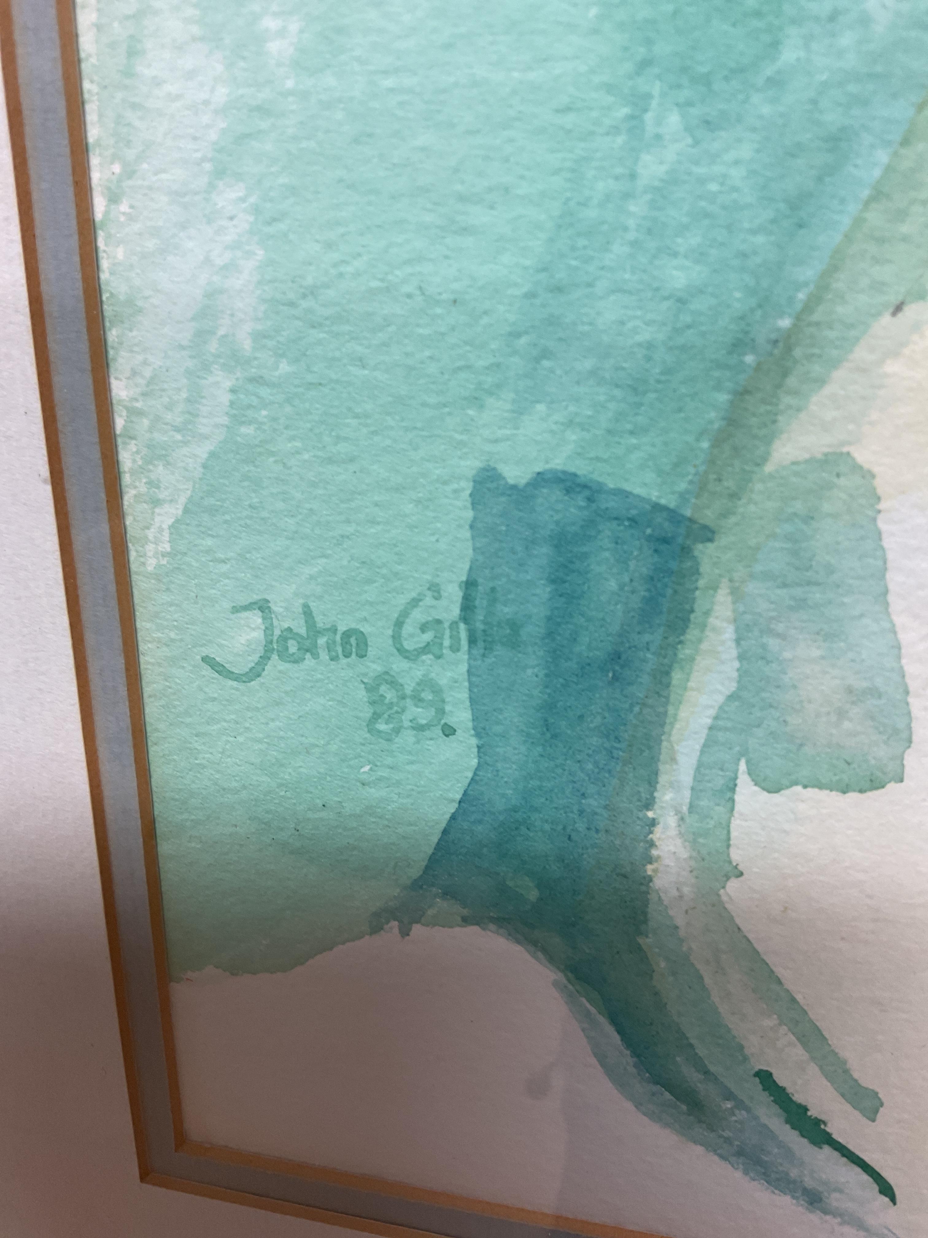 Lot 1482 - JOHN GILLO; watercolour, female nude study,