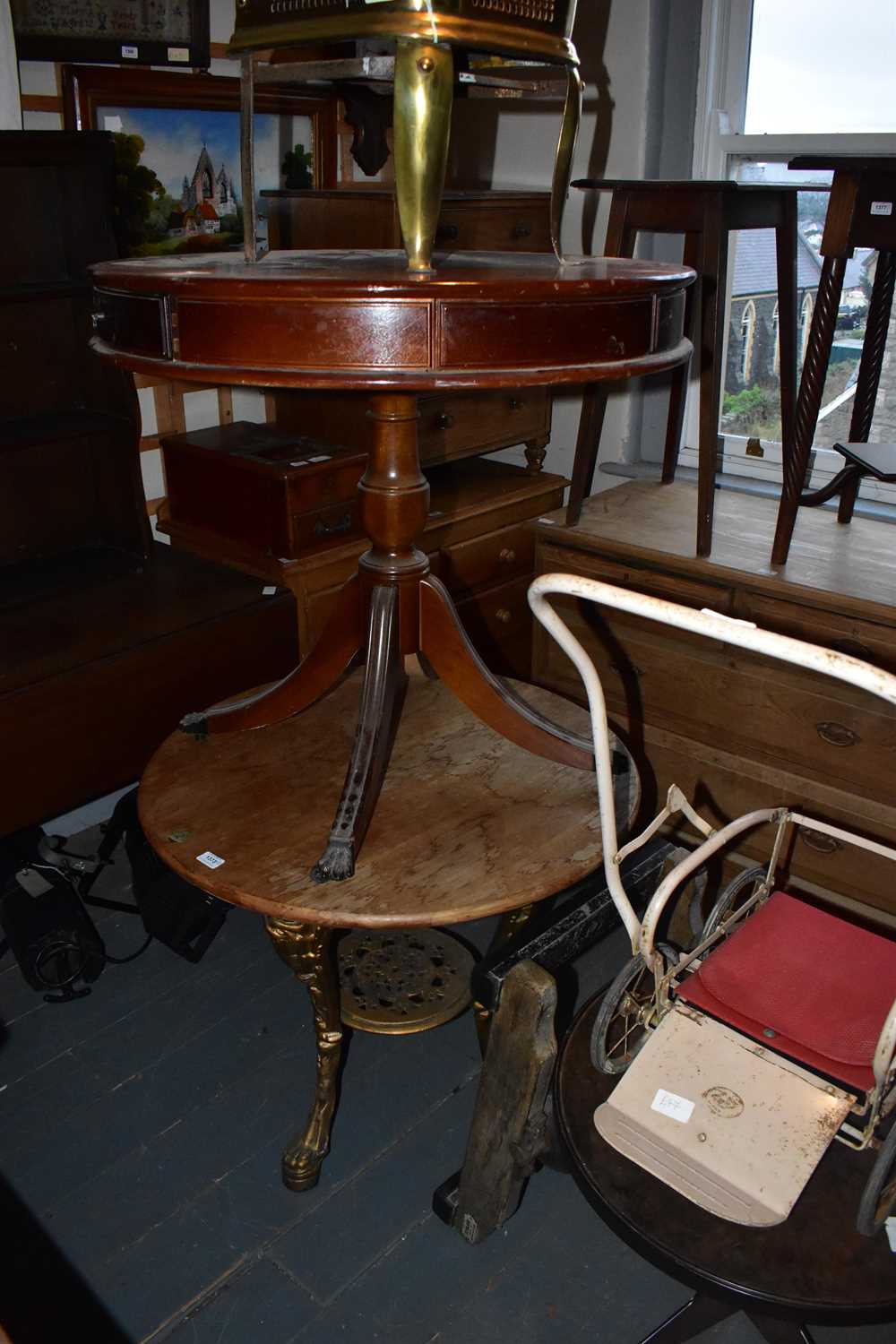 Lot 1373 - A Victorian Britannia pub table with wooden