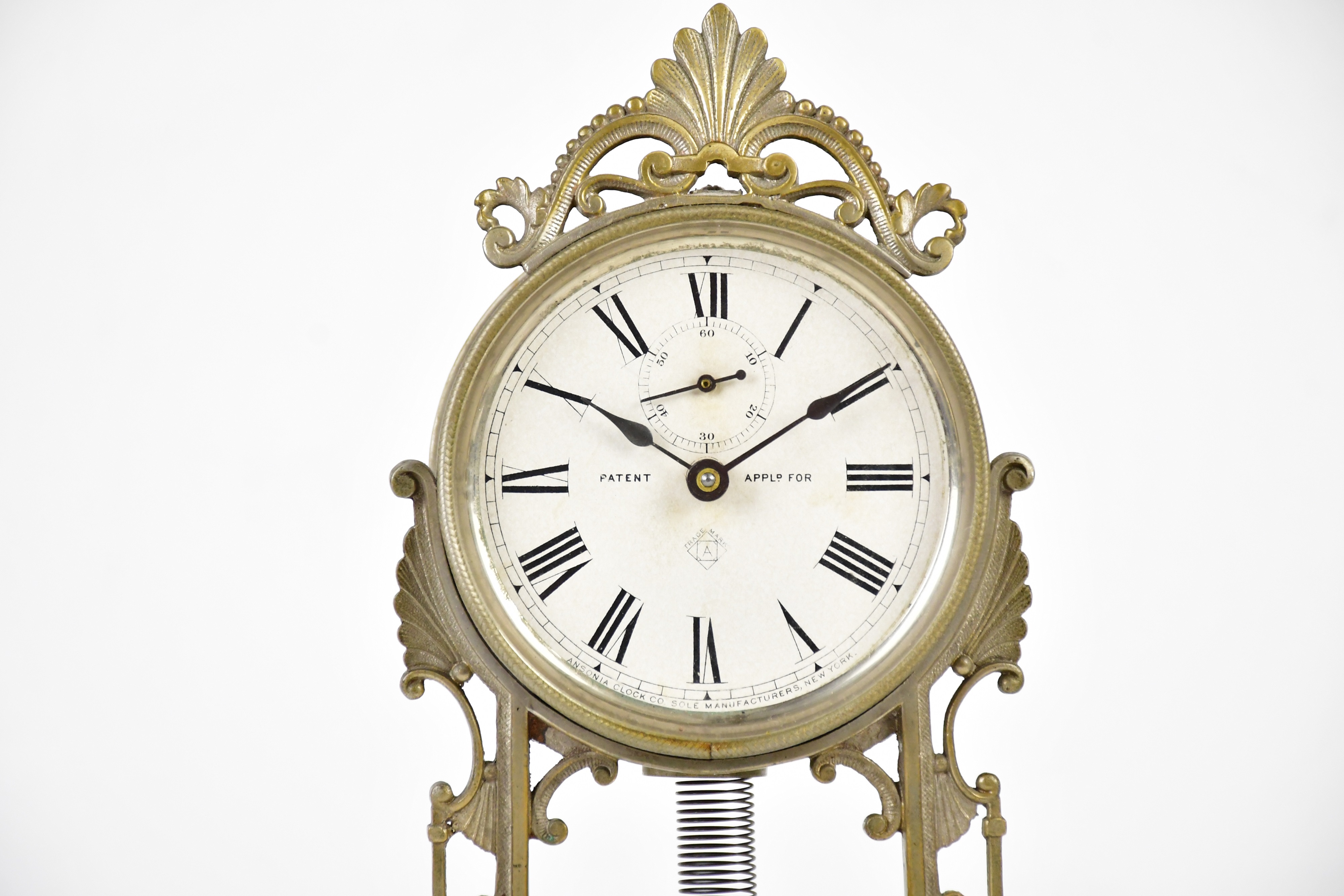 Lot 2092 - ANSONIA CLOCK COMPANY, NEW YORK, a silvered