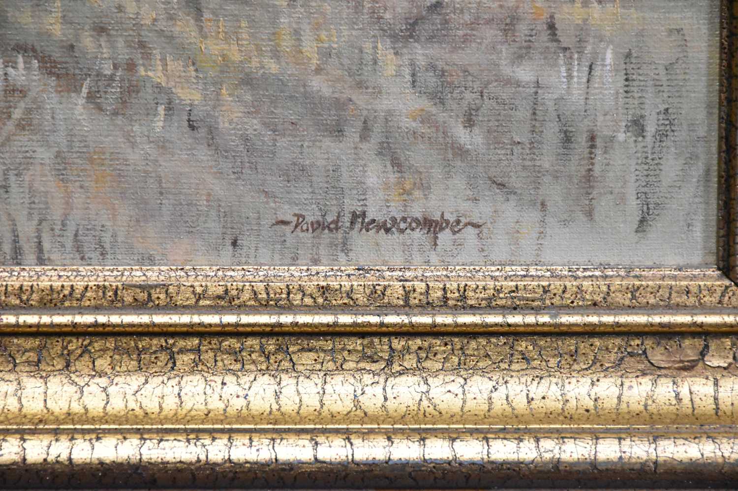 Lot 2582 - DAVID NEWCOMBE; oil on board, farmer and